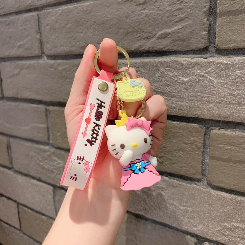 Hello Kitty Sanrio Keychain Pink My Melody Keyring Women Kawaii Cartoon ...