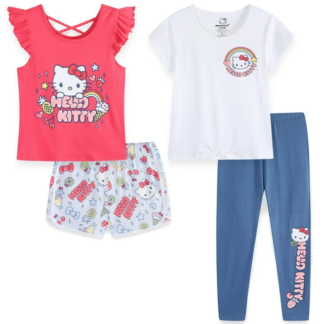 Hello Kitty Sanrio Mix and Match Outfit Set with 2 Tops, Legging Pants ...
