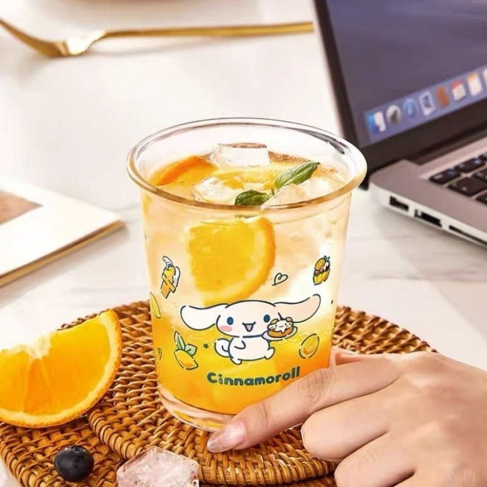 Hello Kitty Sanrio Mug Glass Cup Kawaii Cartoon Transparent Heat ...