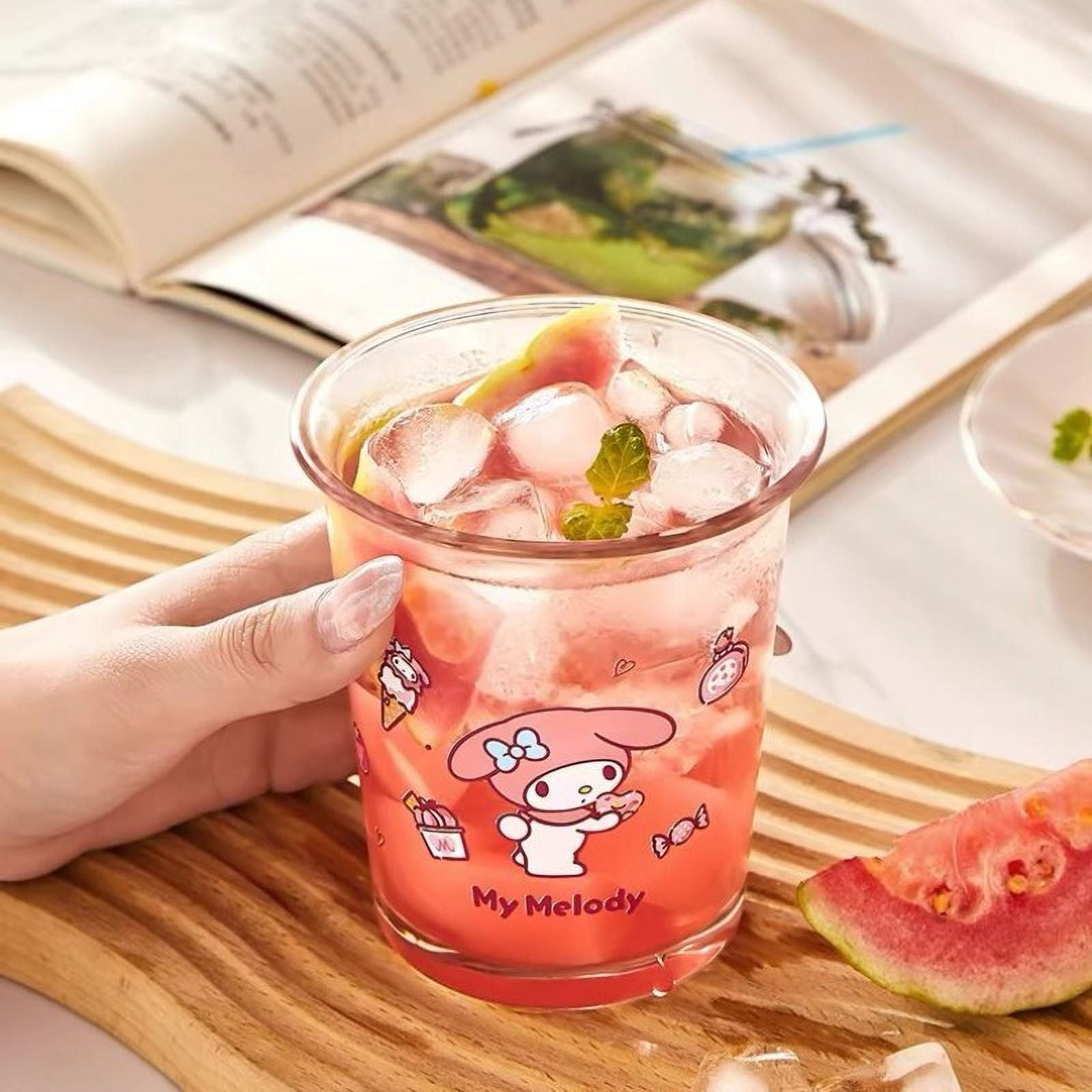 Hello Kitty Sanrio Mug Glass Cup Kawaii Cartoon Transparent Heat ...