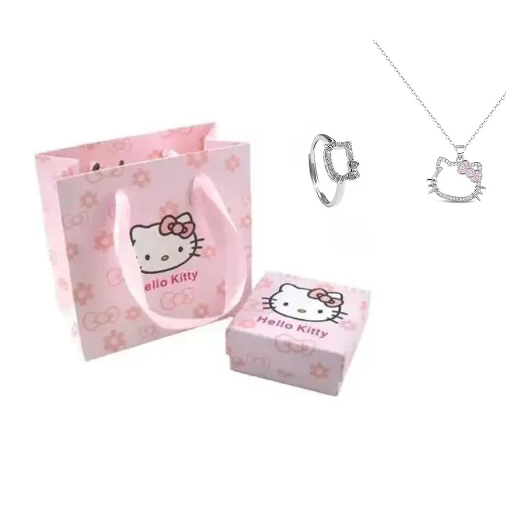 Hello Kitty Sanrio Necklace Ring 2K Kuromi Melody Chain Alloy Silver ...