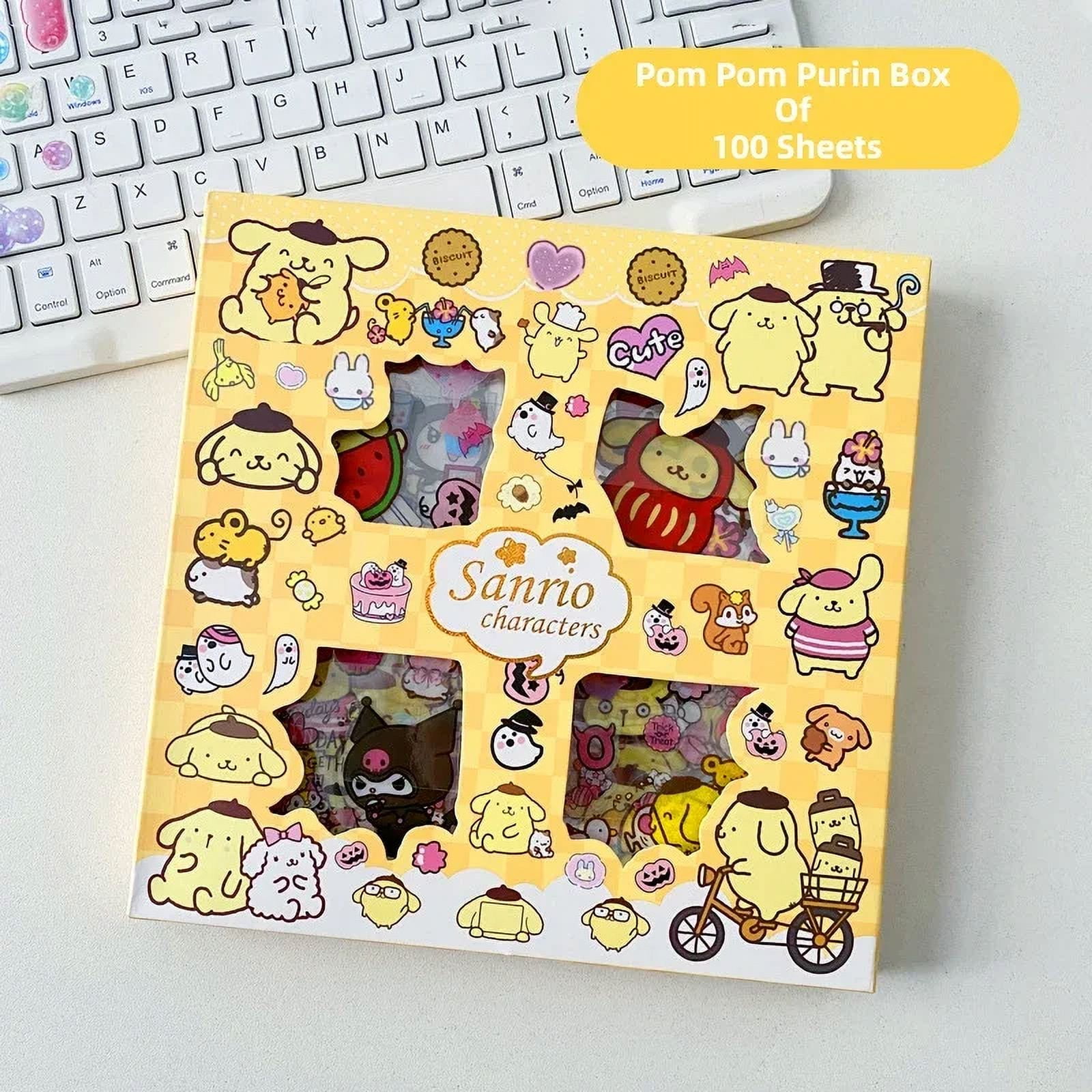 Hello Kitty Sanrio Non-Repeating 100-Piece Sticker Set Cinnamoroll ...