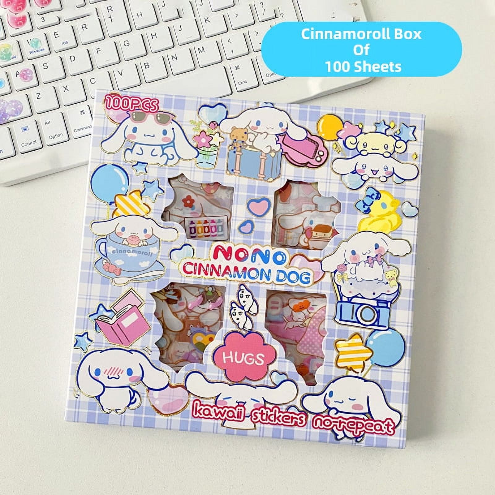 Hello Kitty Sanrio Non-Repeating 100-Piece Sticker Set Cinnamoroll ...