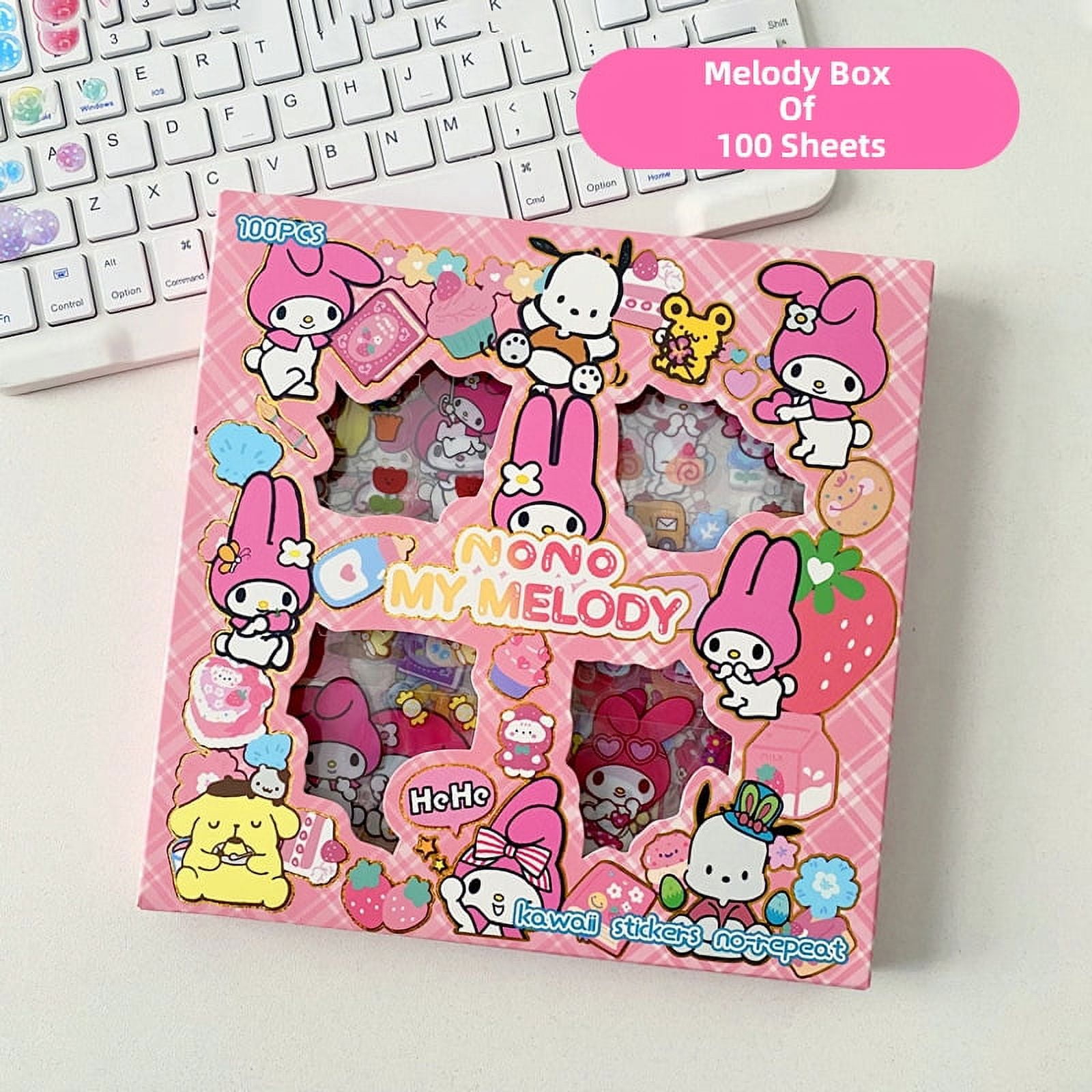 Hello Kitty Sanrio Non-Repeating 100-Piece Sticker Set Cinnamoroll ...