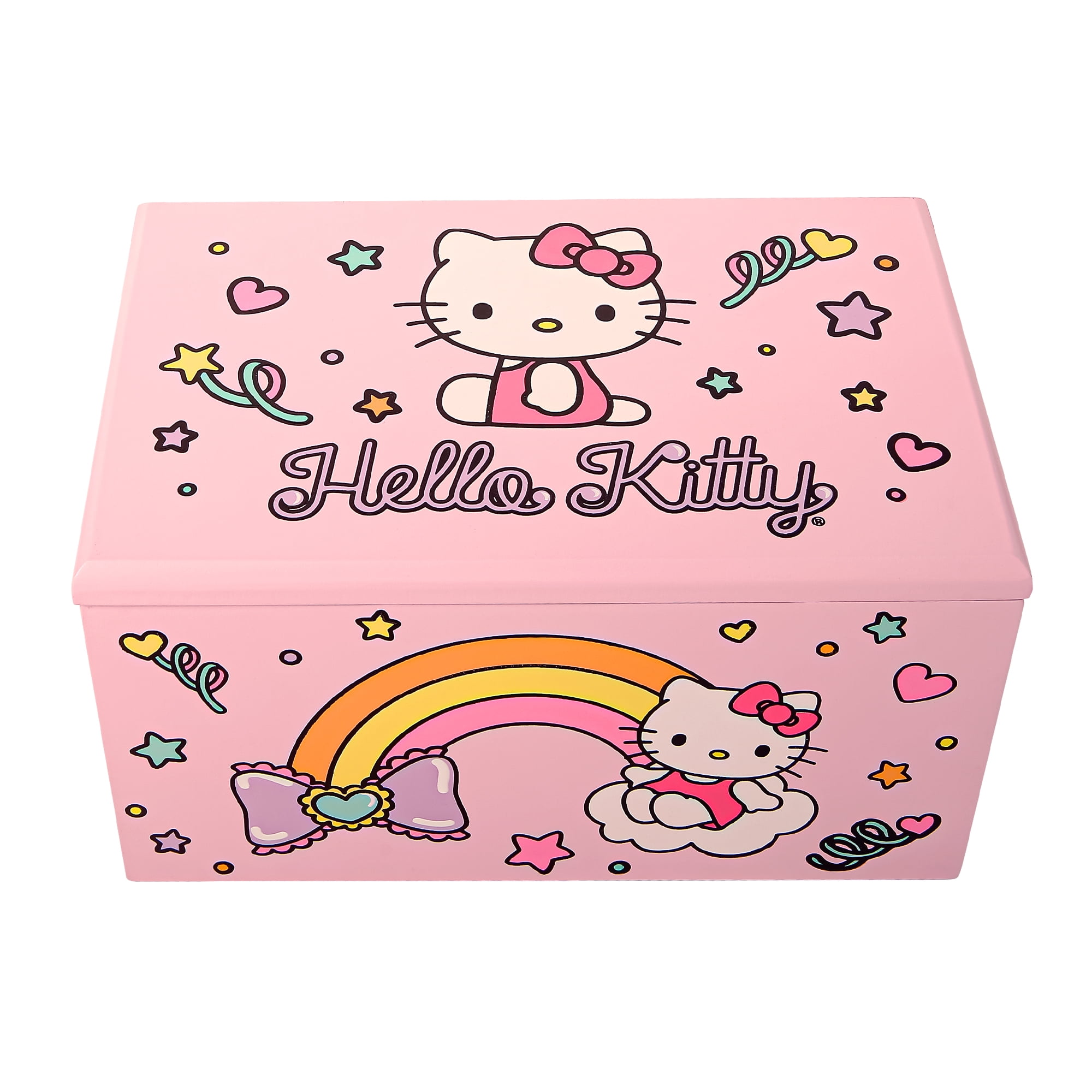 Hello Kitty Sanrio Pink Wood Jewelry Box with Tray - Officially ...