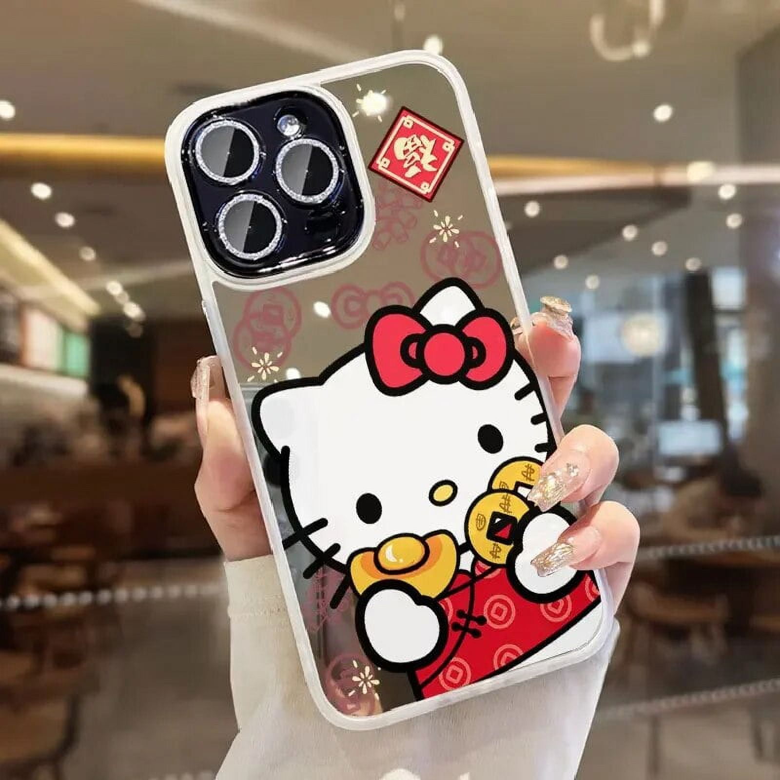Hello Kitty Sanrio Plating mirror glitter Shiny Lens Phone Case For ...