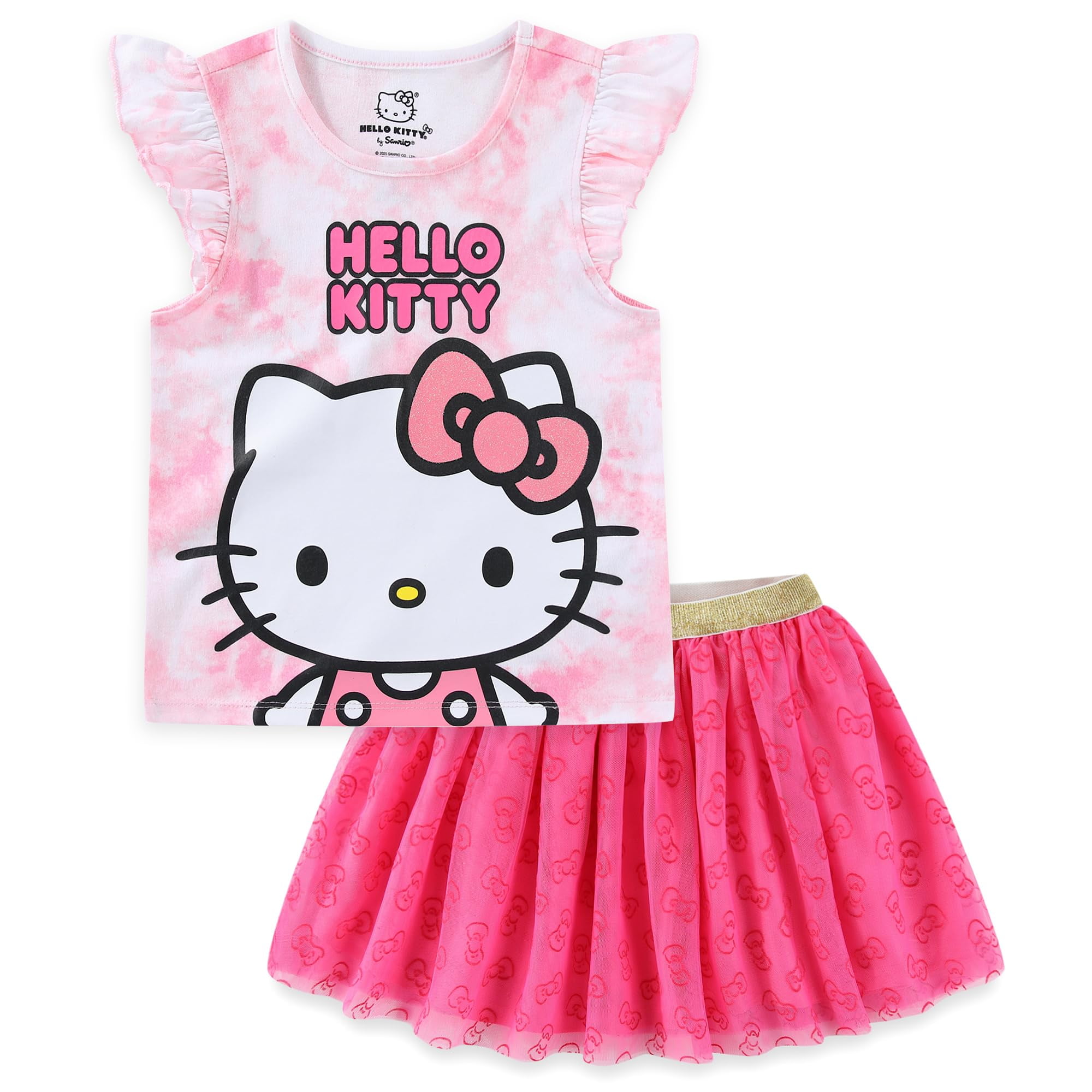 Hello Kitty Sanrio Shirt and Tulle Tutu Skirt Set (Girls), 2 Piece Set ...
