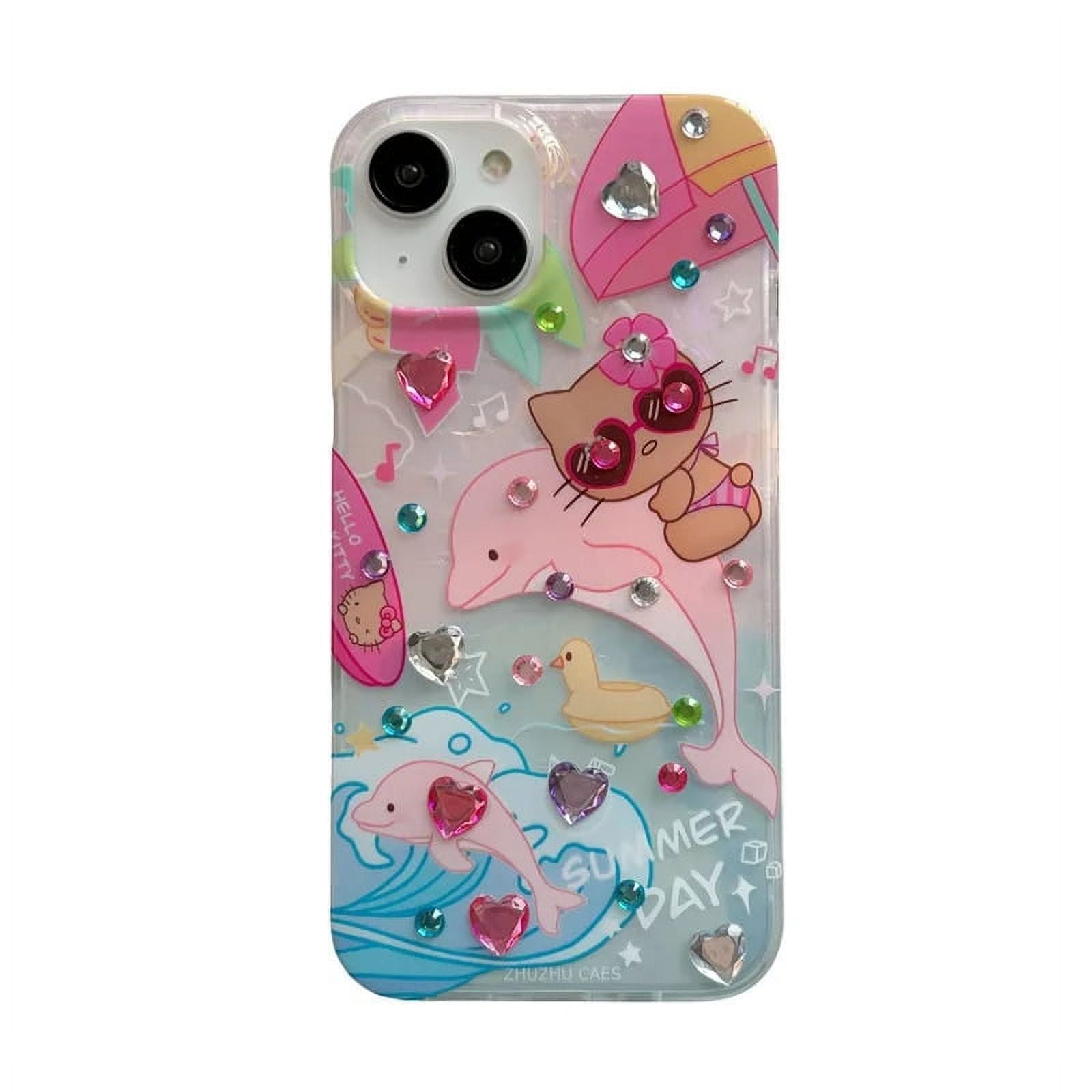 Hello Kitty Sanrio Sunglasses Pink dolphin rhinestone Phone Case For ...