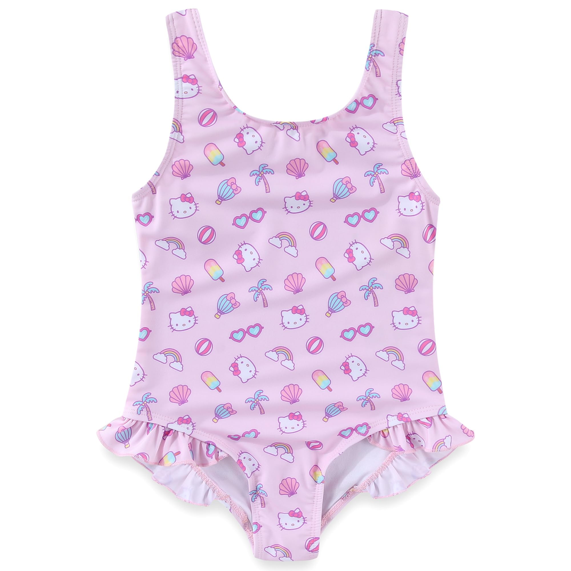 Hello Kitty Sanrio UPF 50+ One Piece Swimsuit Bathing Suit (Girls ...