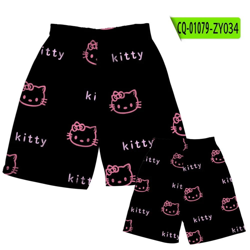 Hello Kitty Sanrio Versatile Loose Trendy Casual Beach Women Wide Pants ...