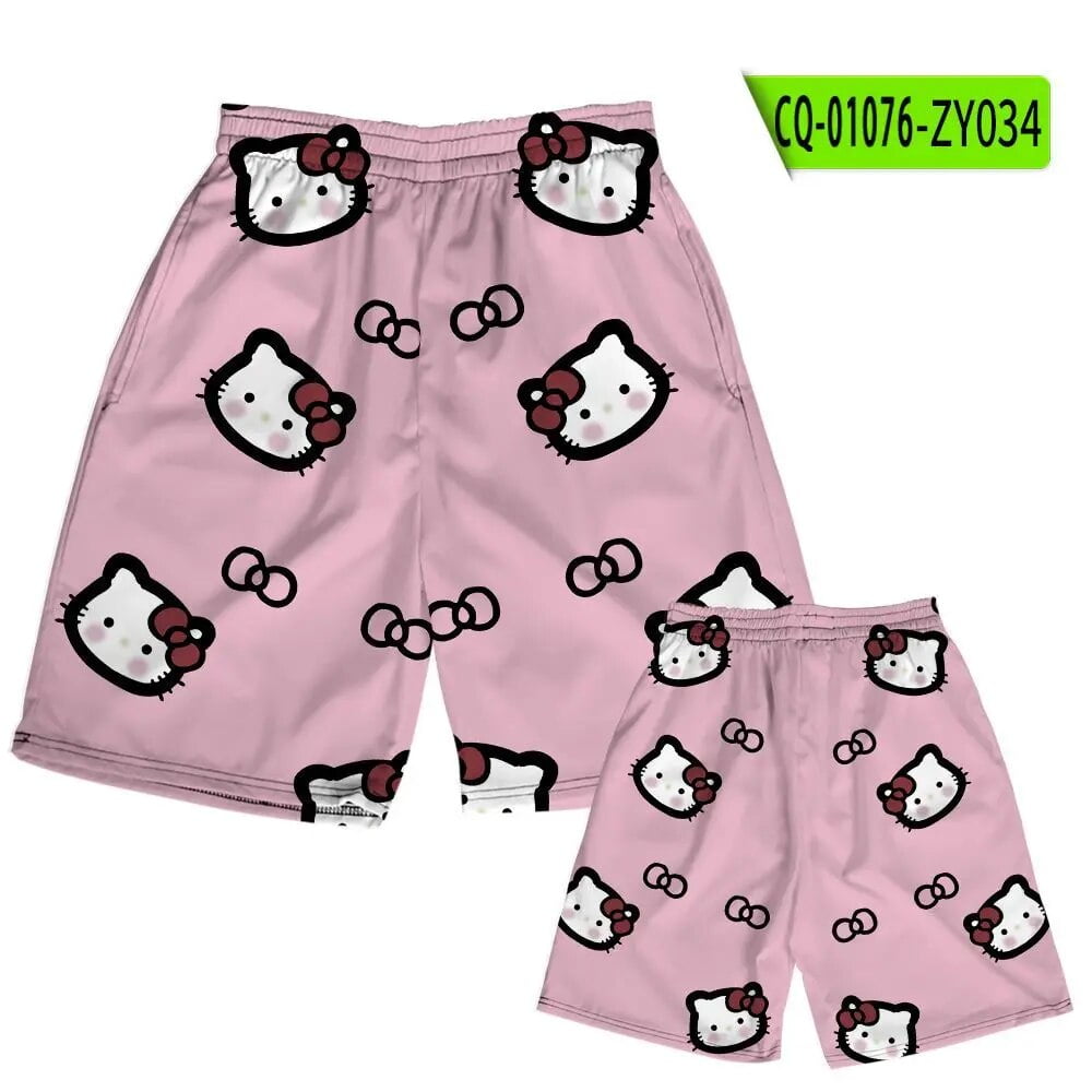 Hello Kitty Sanrio Versatile Loose Trendy Casual Beach Women Wide Pants ...
