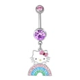 Hello Kitty Sanrio Womens 14G Belly Button Ring - Stainless Steel Belly ...