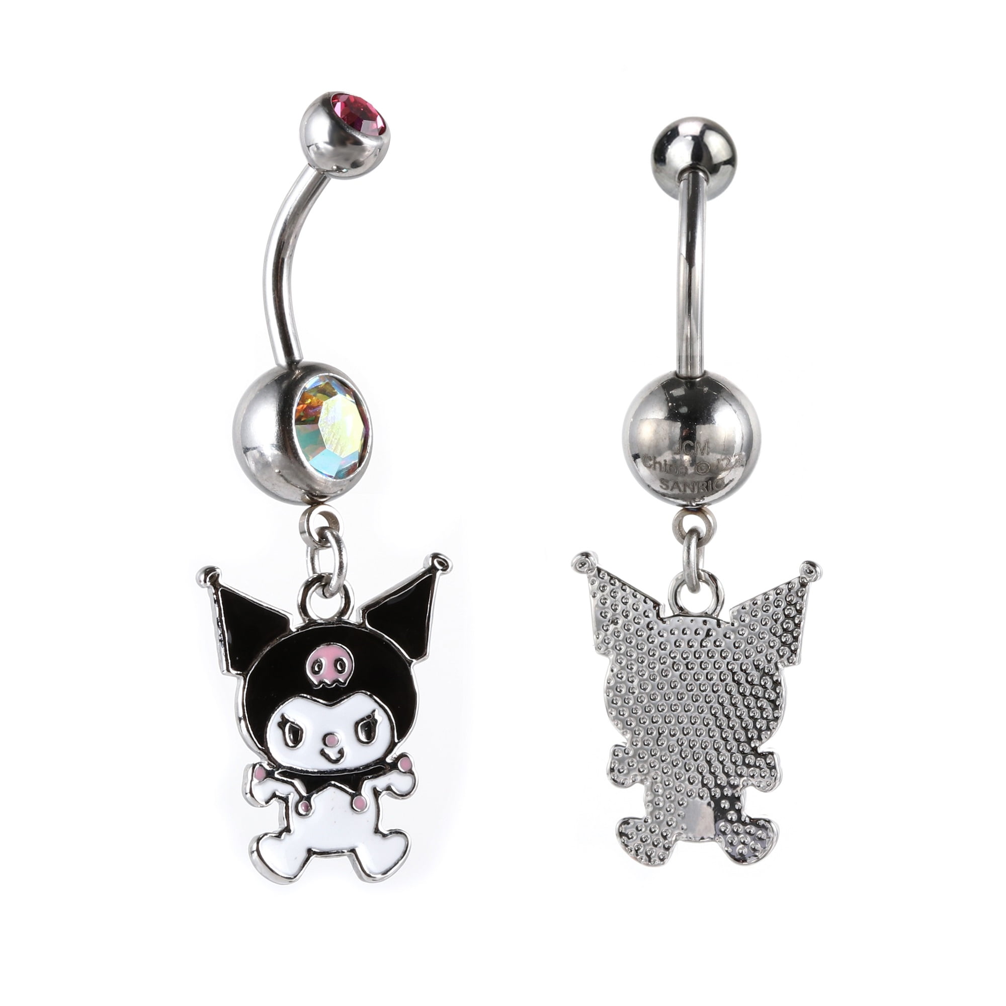 Hello Kitty Sanrio Womens 14G Belly Button Ring - Stainless Steel Belly ...