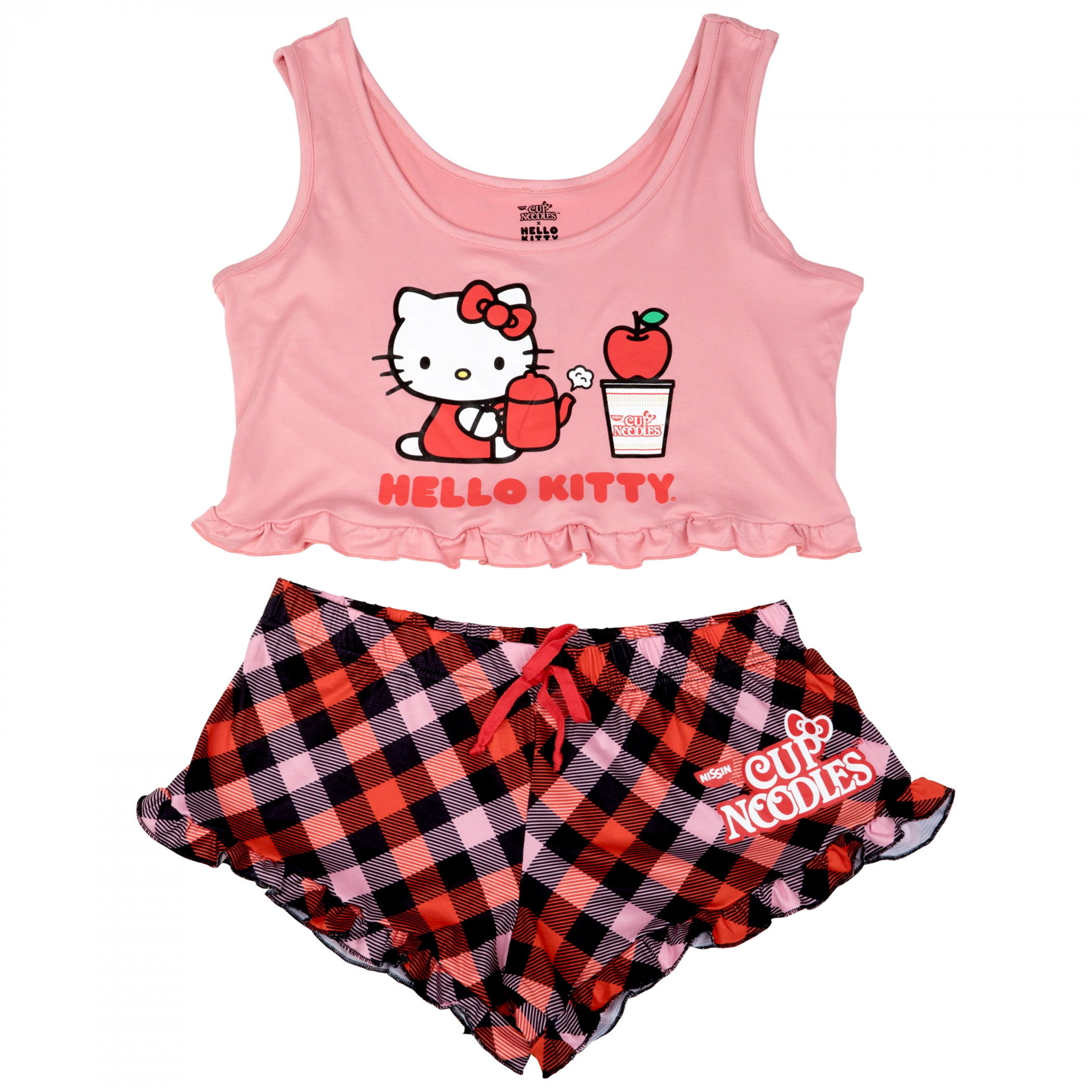 Hello Kitty Sanrio x Nissin Lounge Set Pink and Plaid Pair-XLarge ...