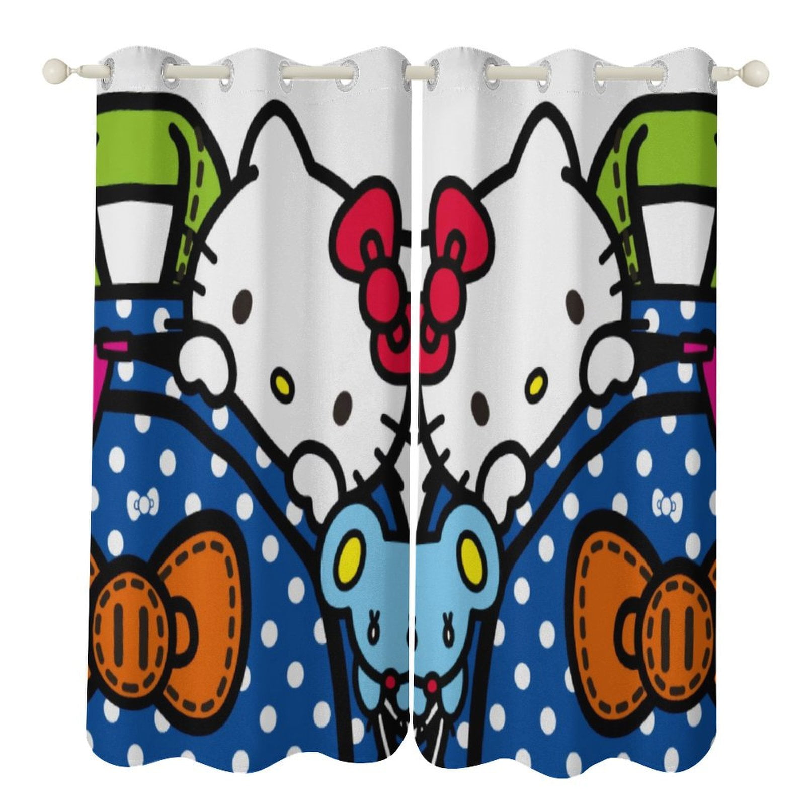 Hello Kitty in The Schoolbag Kids Curtains 52 X 72 Inch,Cartoon ...