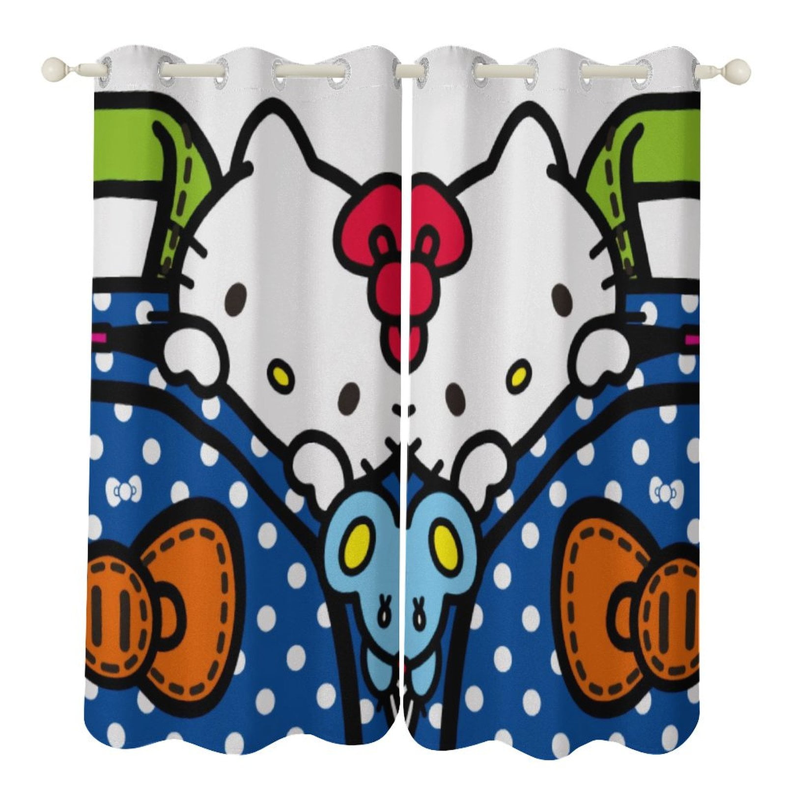 Hello Kitty in The Schoolbag Kids Curtains 52 X 84 Inch,Cartoon ...