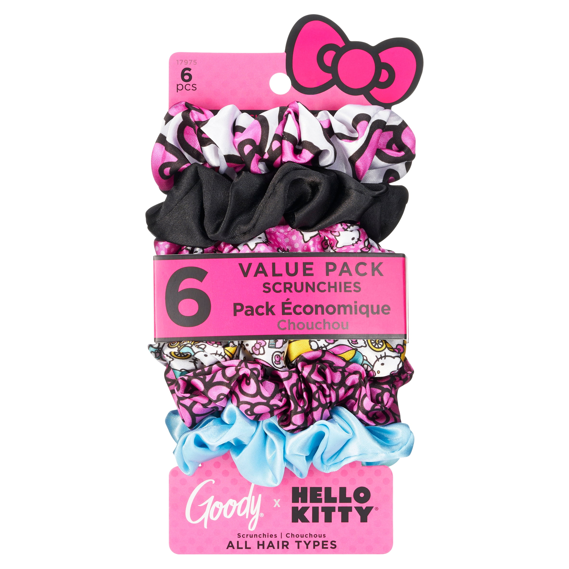 Goody Hello Kitty Scrunchies Hair Tie Accessories Set, 6 Count ...