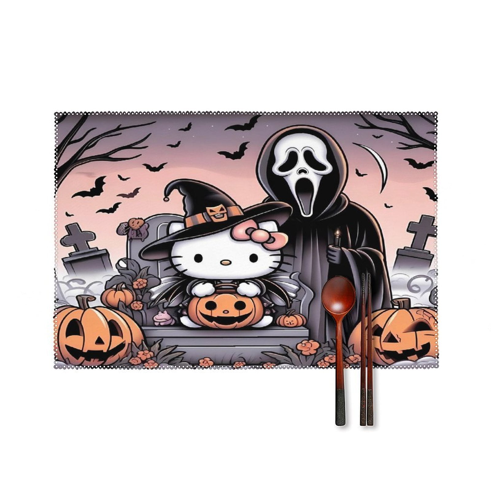 Hello-Kitty Set of 6 Individual Placemats for Dining Table, Non-slip ...