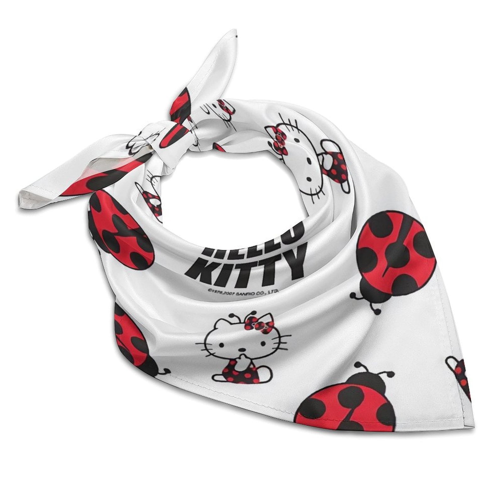 Hello Kitty Seven-spotted Ladybug Square Satin Head Scarf Hair Scarves ...