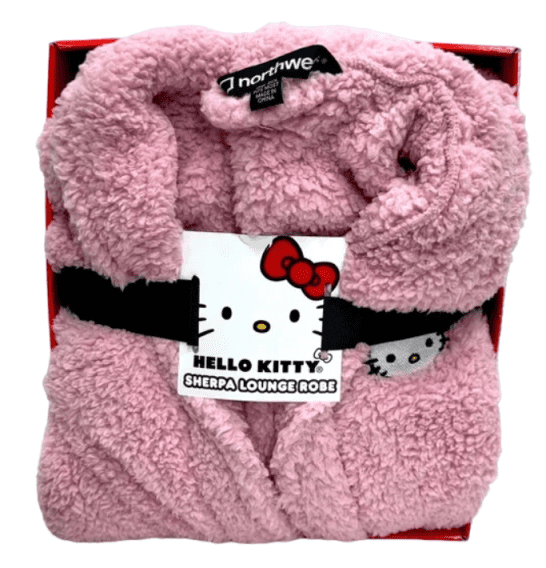 Hello Kitty Sherpa Lounge Robe Pink Special Edition Cozy One Size ...