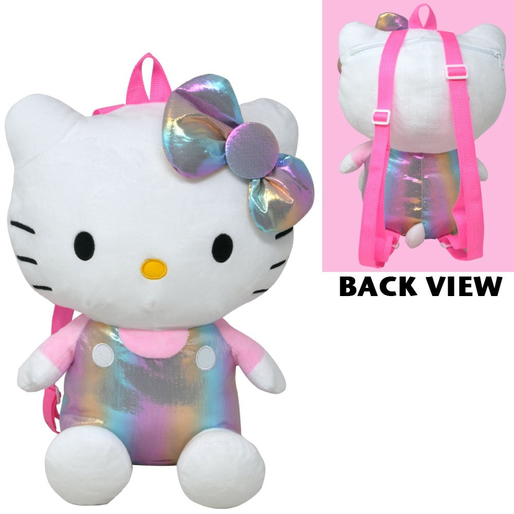 Hello Kitty Shiny Pink 14" Plush Backpack - Walmart.com