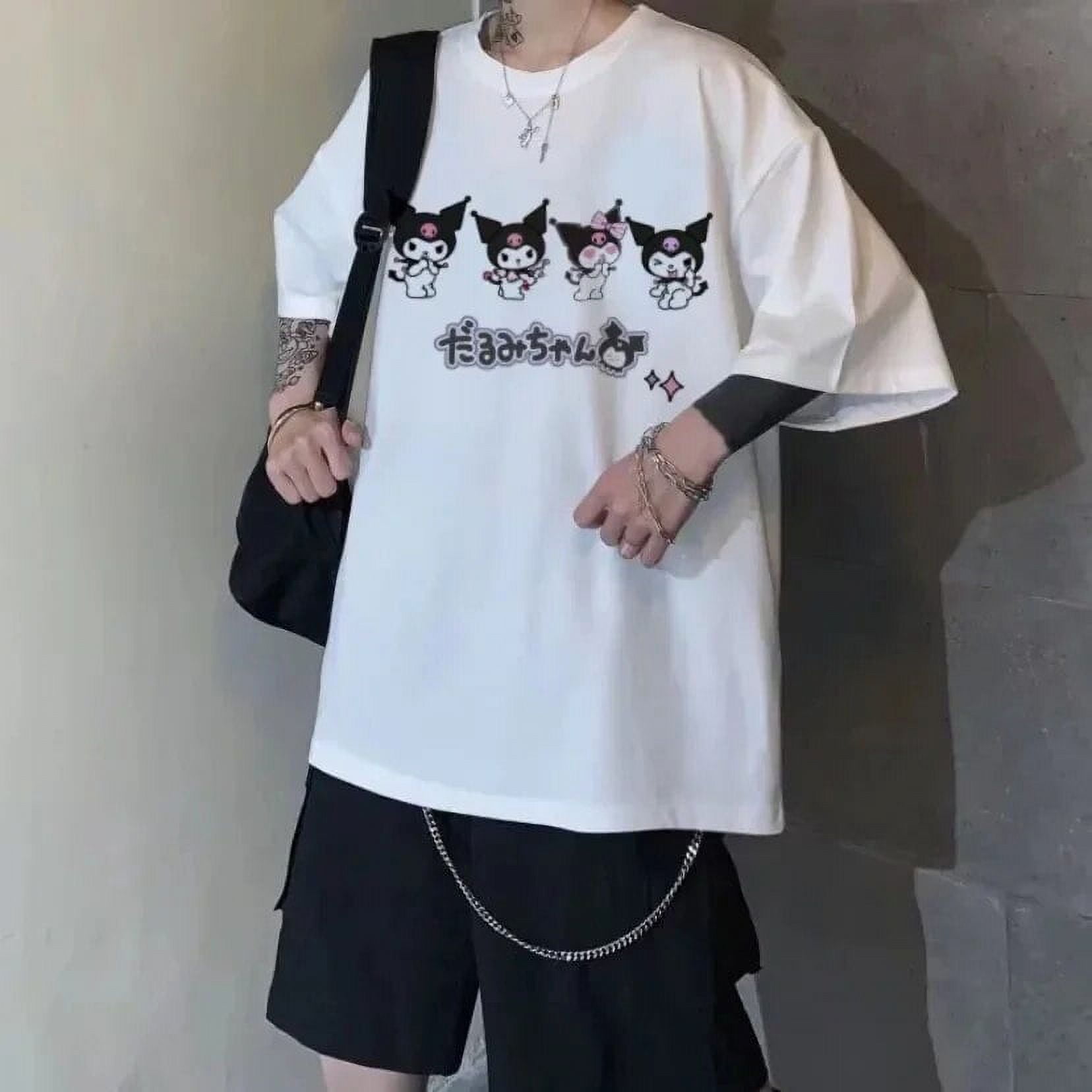 Hello Kitty Shirt Kuromi Funny Cute Women T-shirts Anime Print Gothic ...