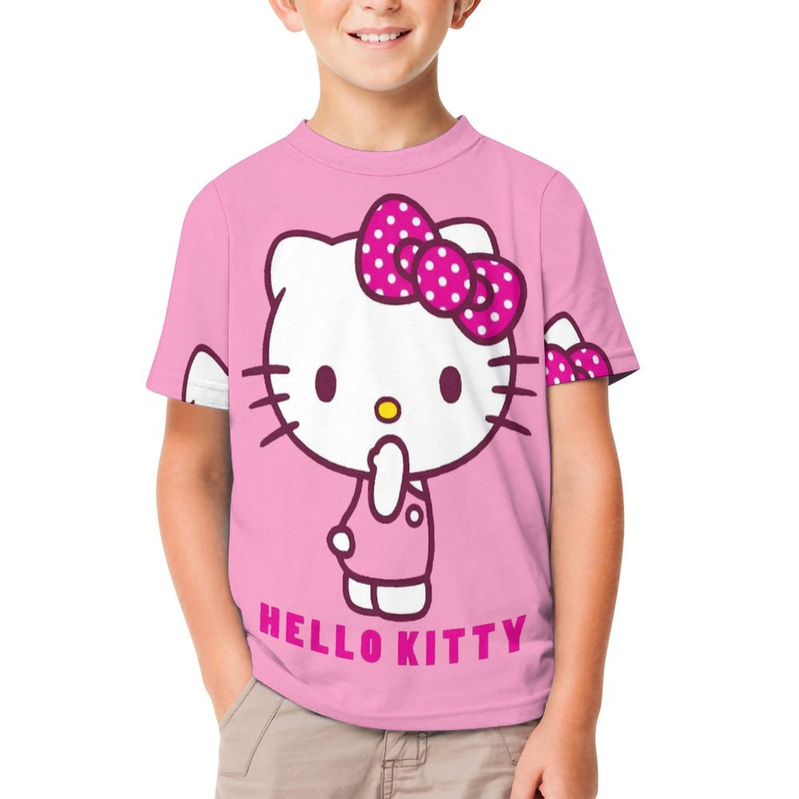 Hello Kitty Shirt for Girls Graphic Tees Boys Short Sleeve Crewneck ...