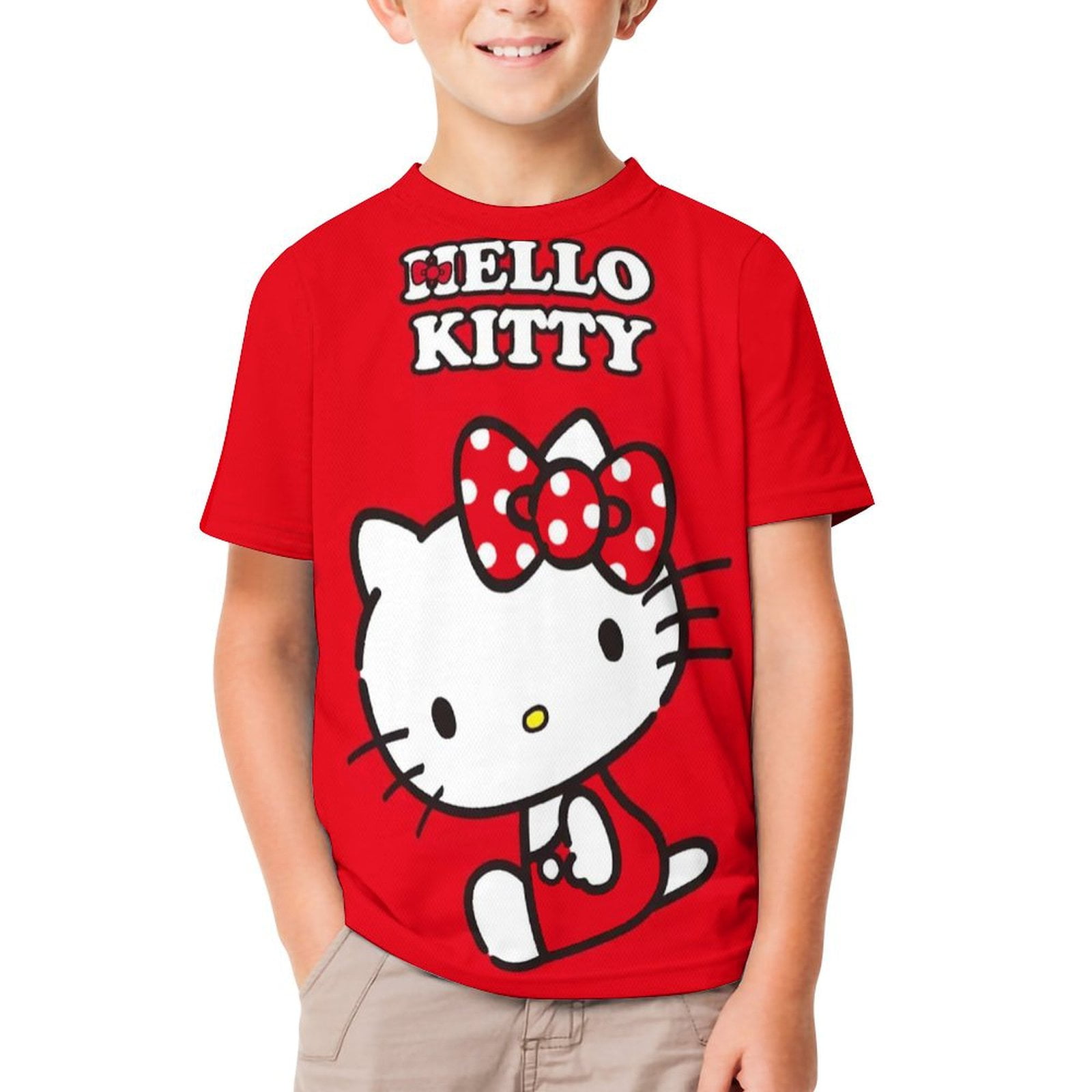 Hello Kitty Shirt for Girls Graphic Tees Boys Short Sleeve Crewneck ...