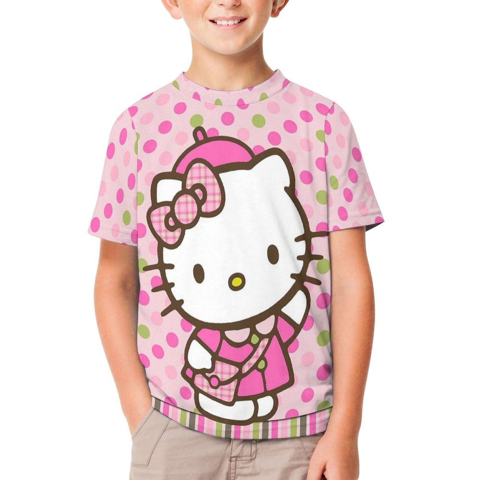 Hello Kitty Shirt for Girls Graphic Tees Boys Short Sleeve Crewneck ...