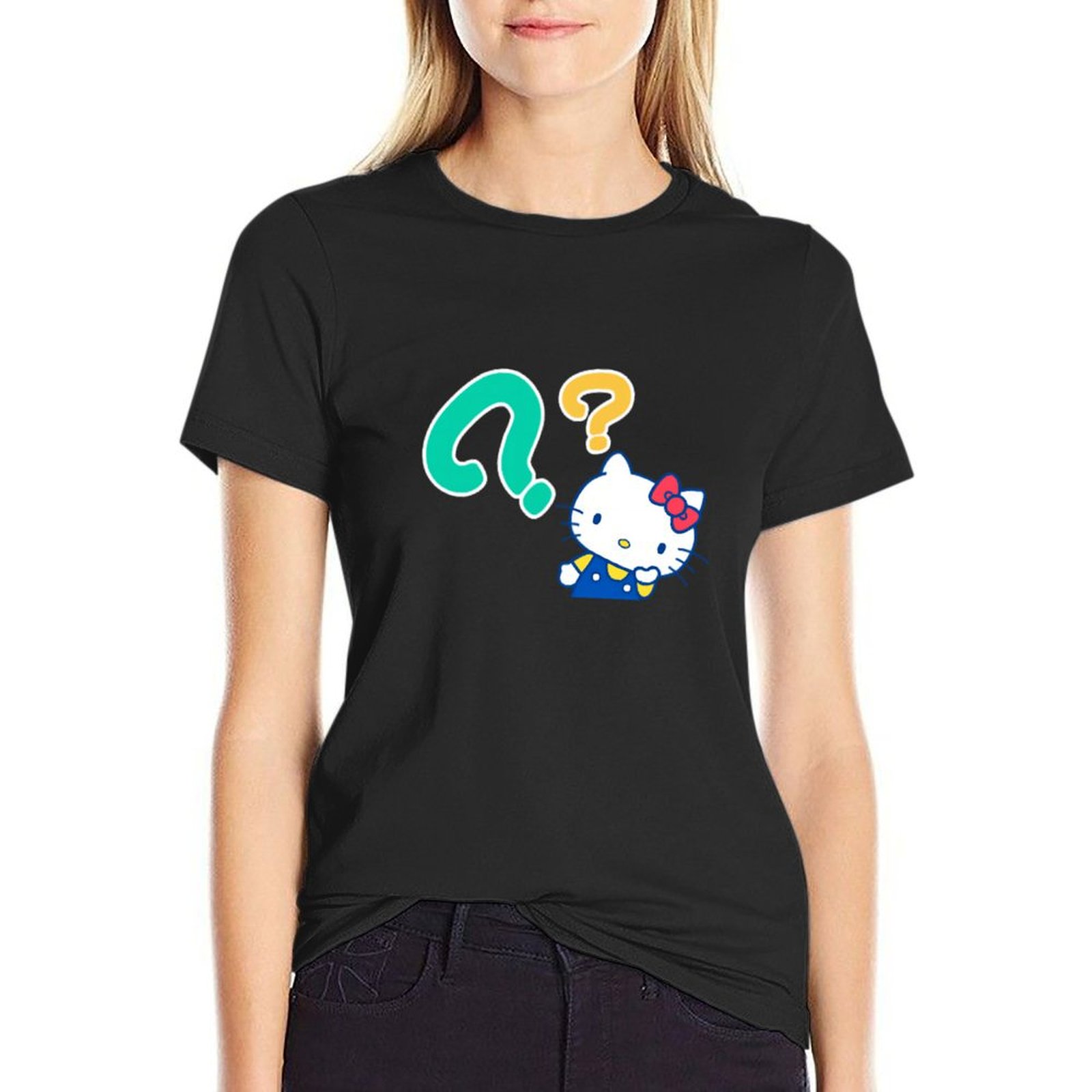 Hello Kitty Short-sleeved Round Neck Cartoon for Women - Walmart.com