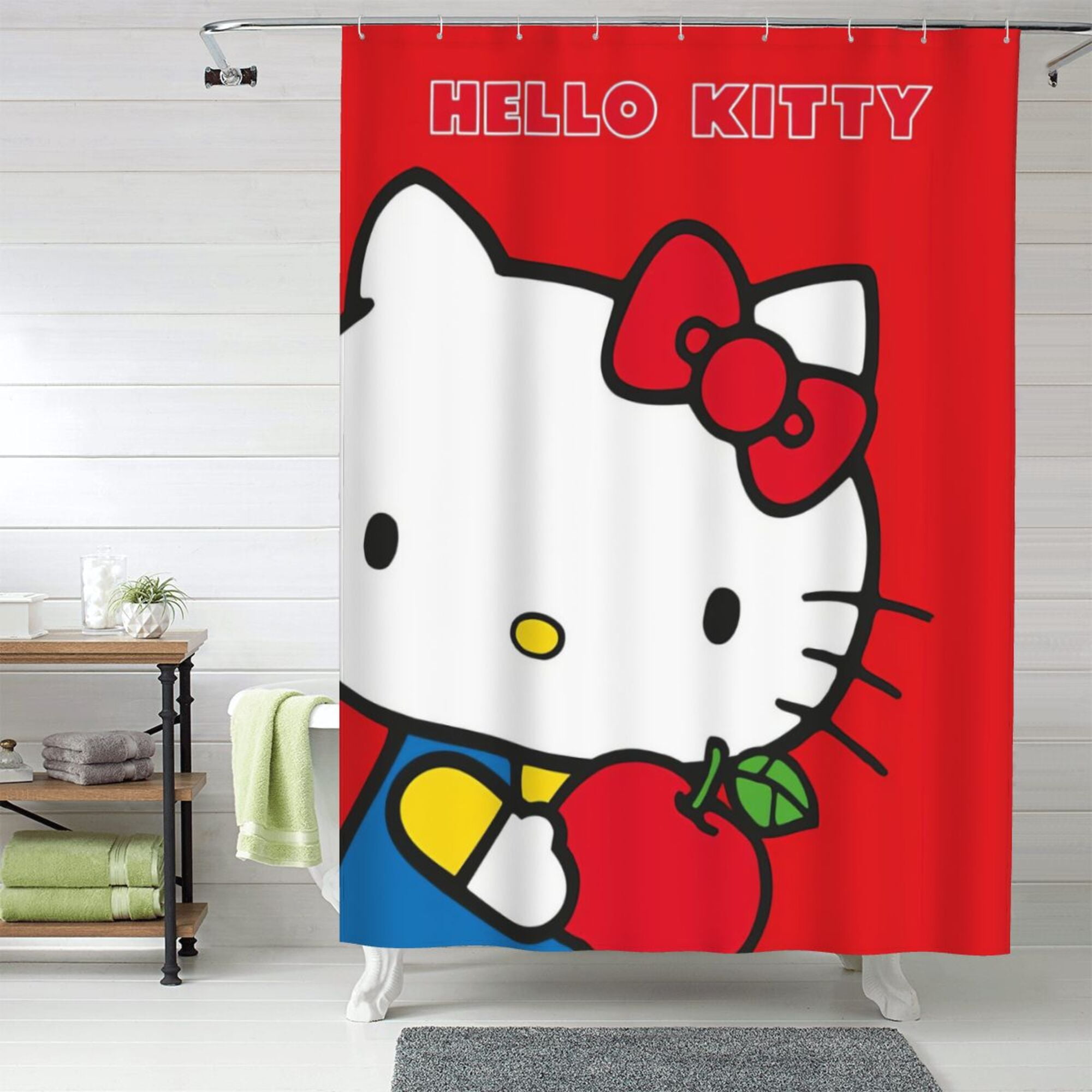 Hello Kitty Shower Curtain 60 X 72 Inch Waterproof Fabric Shower Curtains For Bathroom Cute