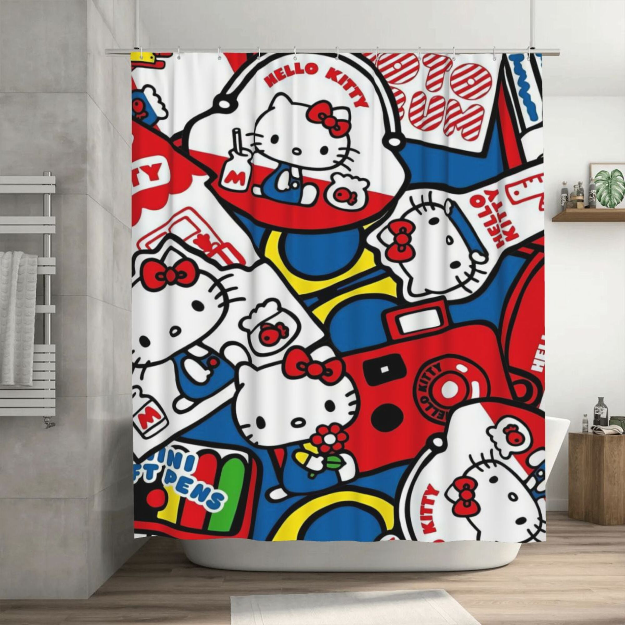 Hello Kitty Shower Curtain 72 X 72 Inch Waterproof Fabric Shower Curtains For Bathroom Cute