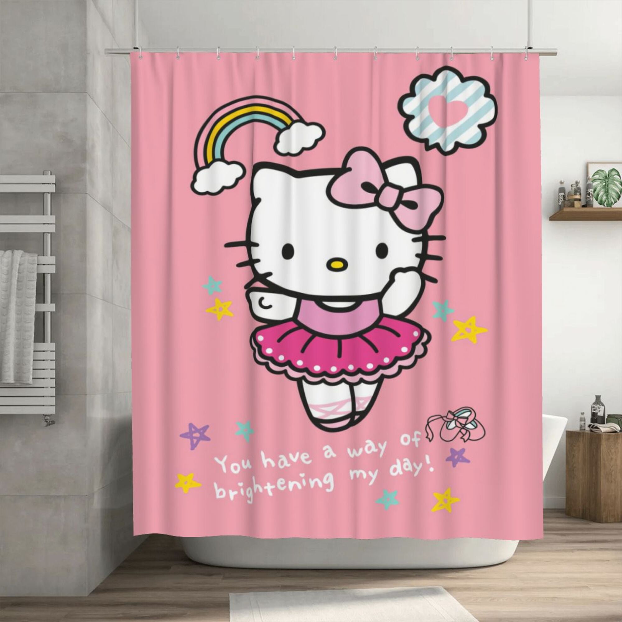 Hello Kitty Shower Curtain 72 X 72 Inch Waterproof Fabric Shower