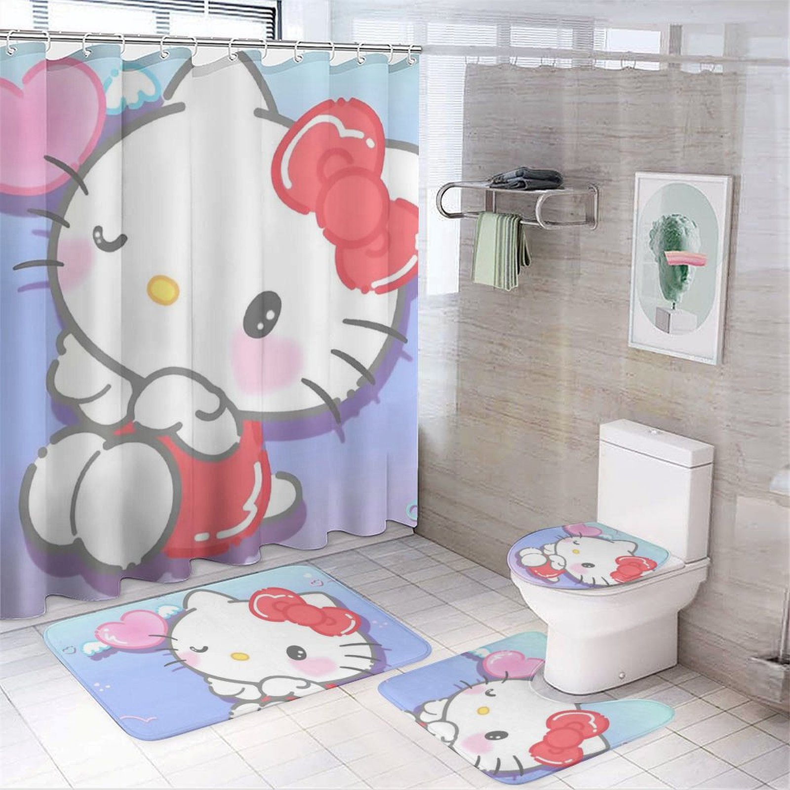 Hello Kitty Shower Curtain Sets Lovely Bathroom Sets with 72in Shower ...