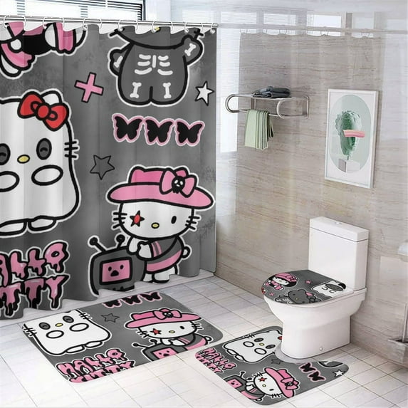 Hello Kitty Shower Curtain Sets Lovely Bathroom Sets with 72in Shower ...