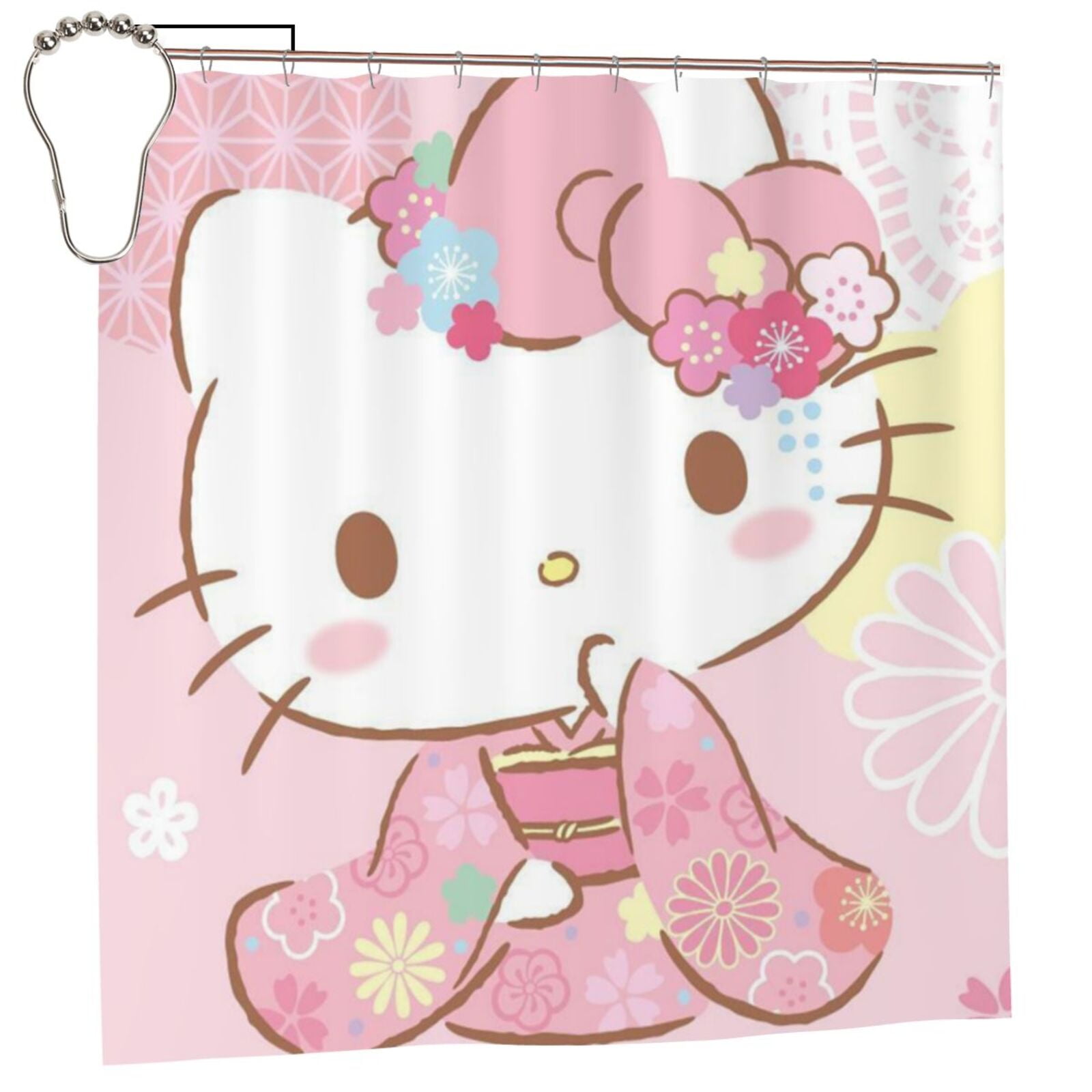 Hello Kitty Shower Curtain Waterproof Cartoon Anime Shower Curtains for ...