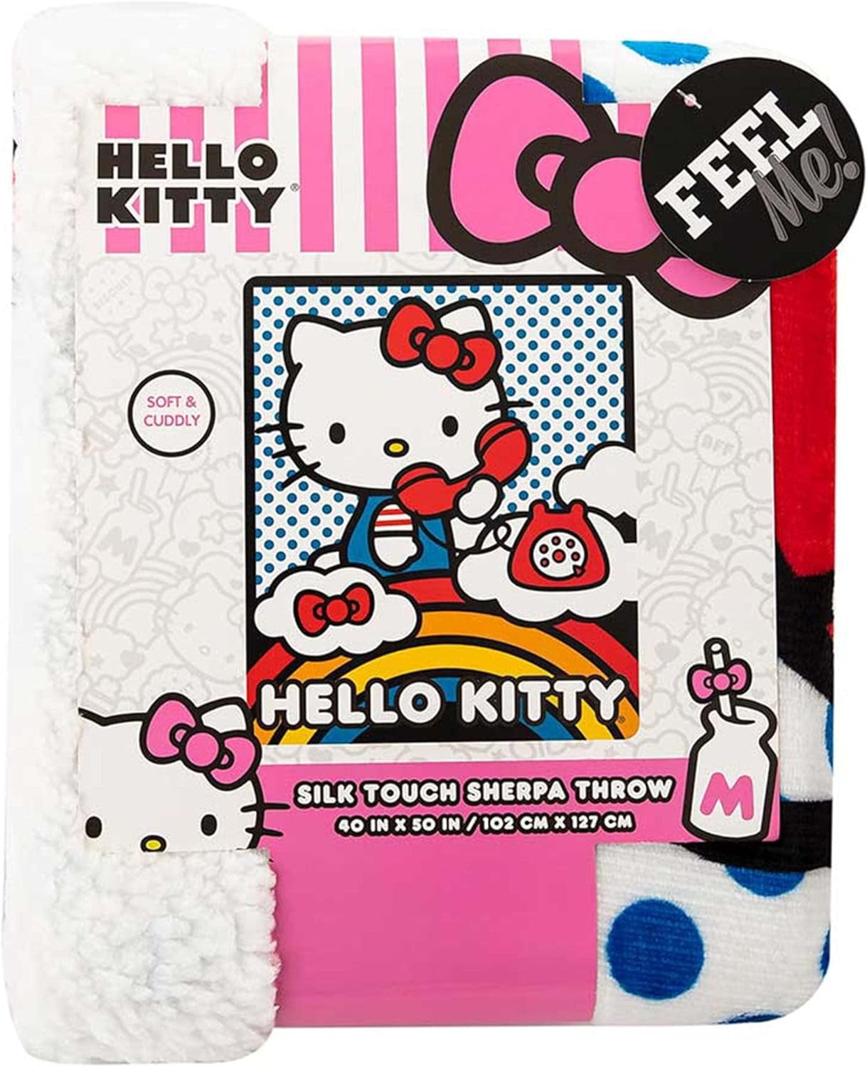 Hello Kitty Silk Touch Sherpa Throw Blanket, 40" x 50", On The Phone ...
