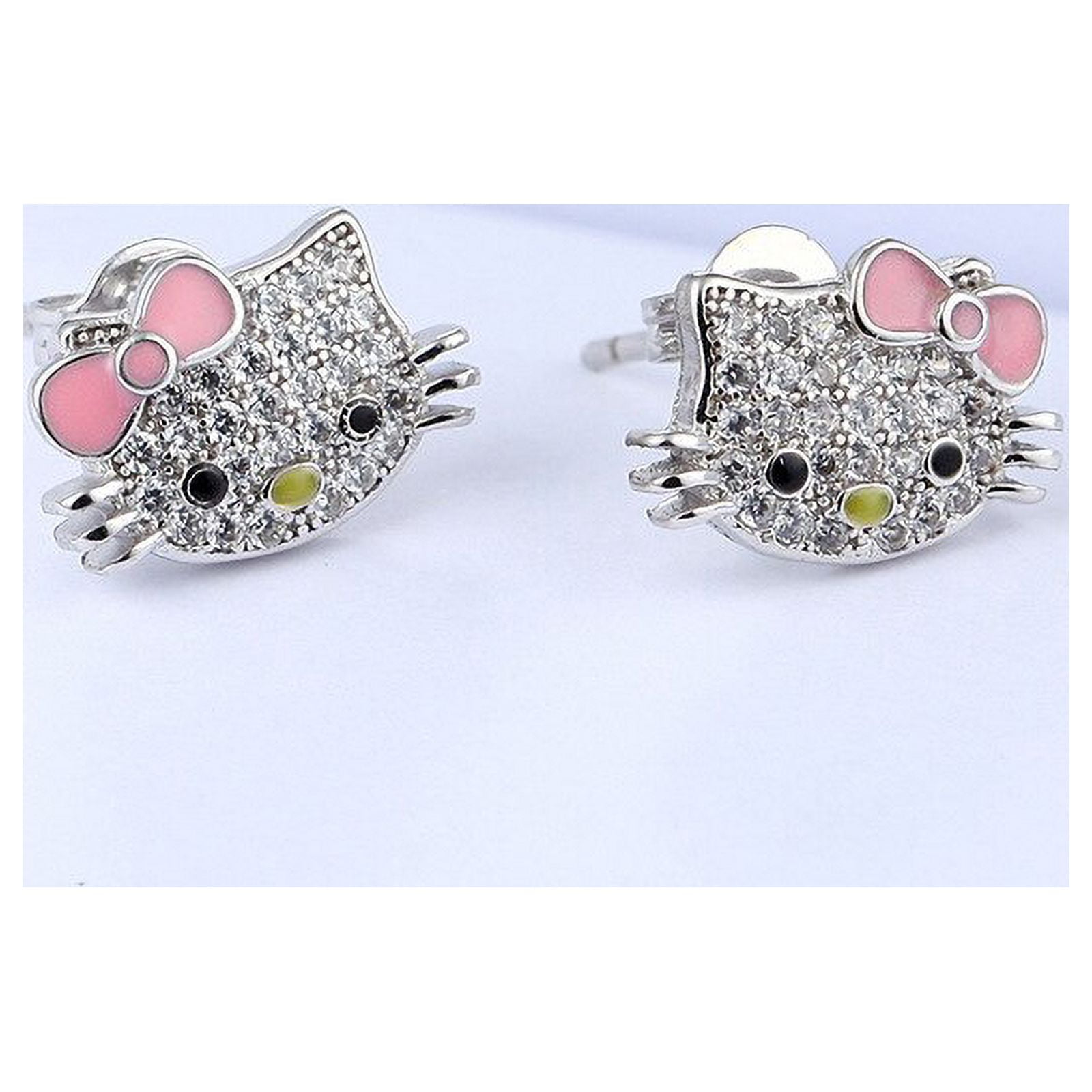 Hello Kitty Simple, Sweet and Cute Kt Alloy Stud Earrings, Kawaii ...