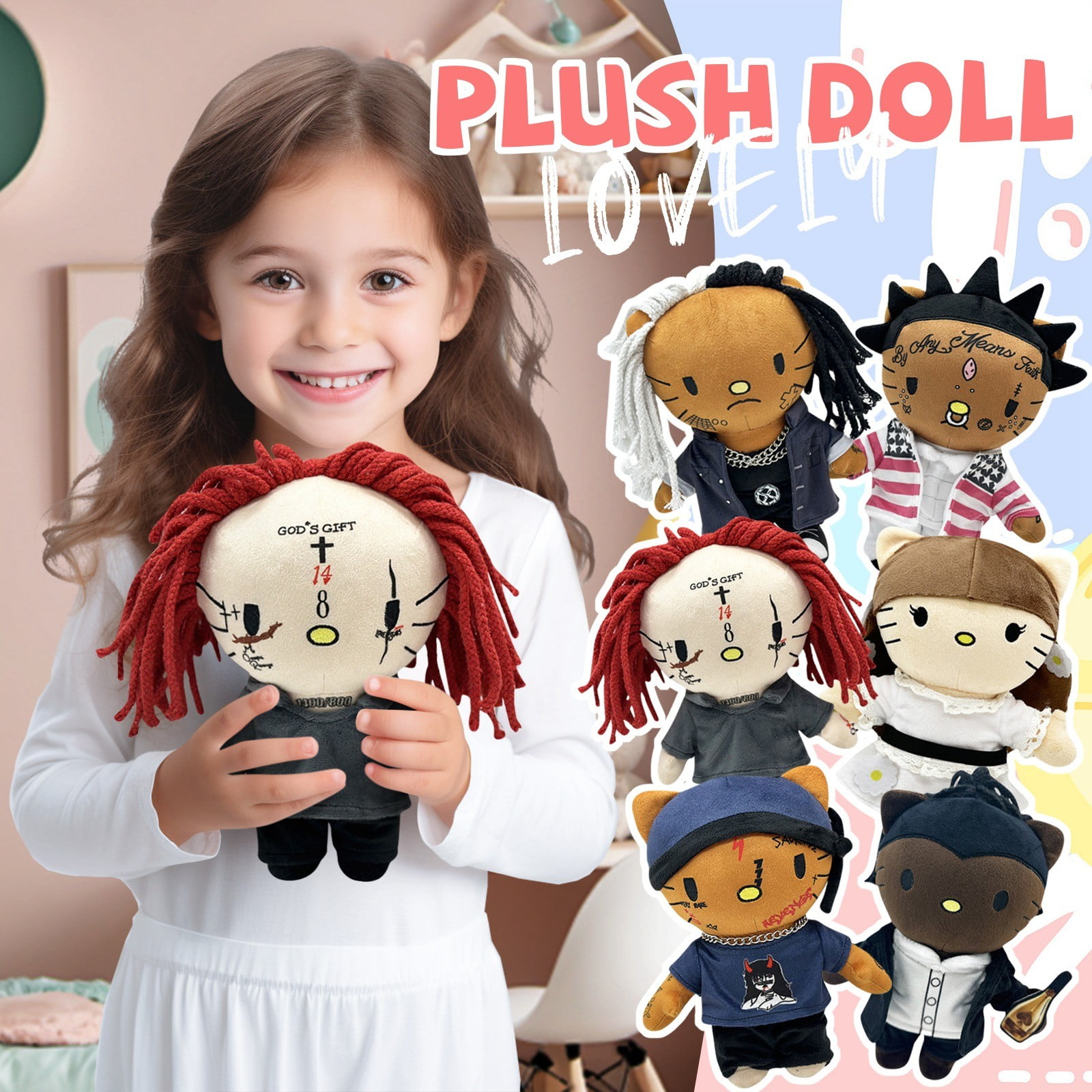 Hello Kitty & Singer Plush Toy, Christmas Gifts, Hello Kitty Stuffed ...