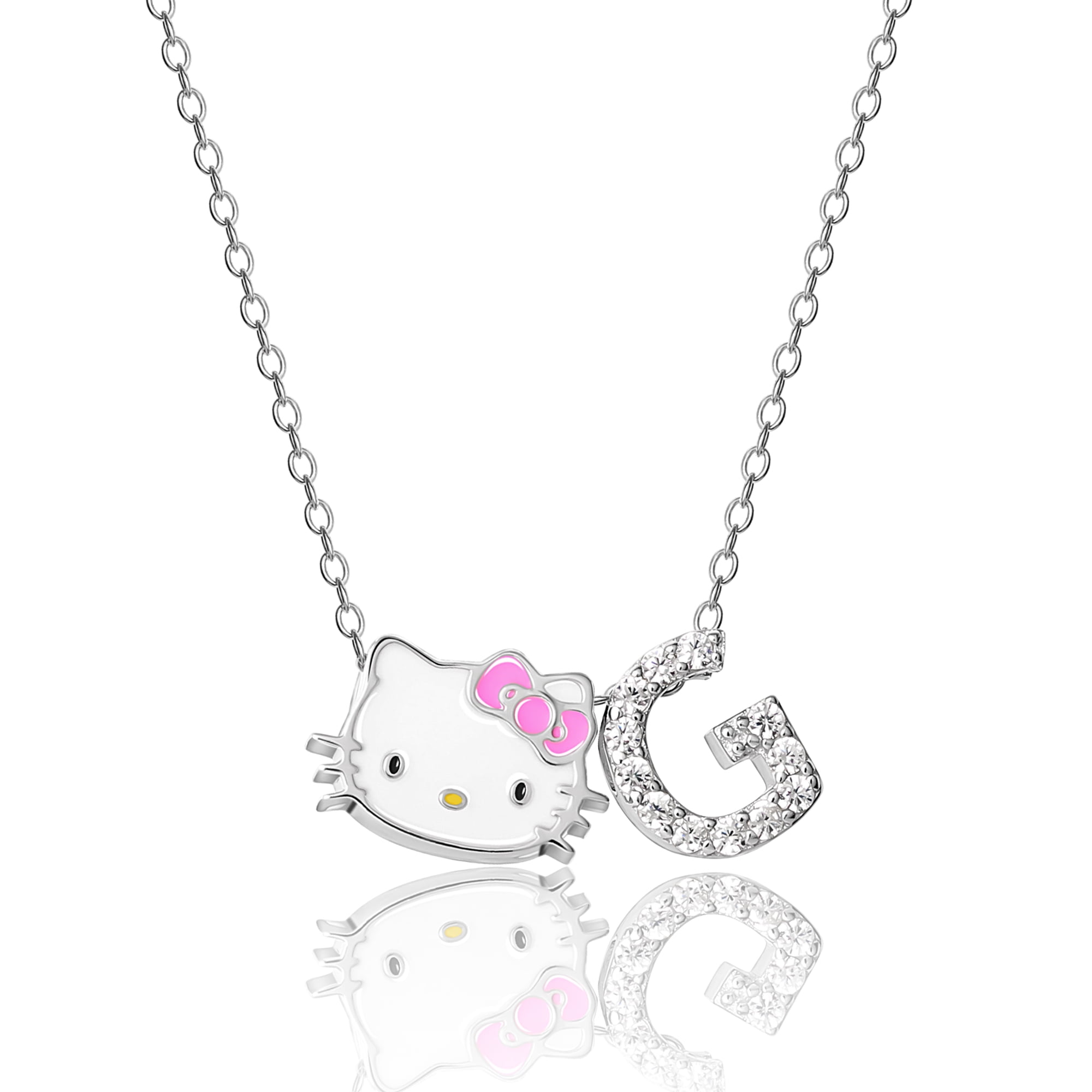 Hello Kitty Sliding Enamel Pave Initial Necklace - Letter G - Walmart.com