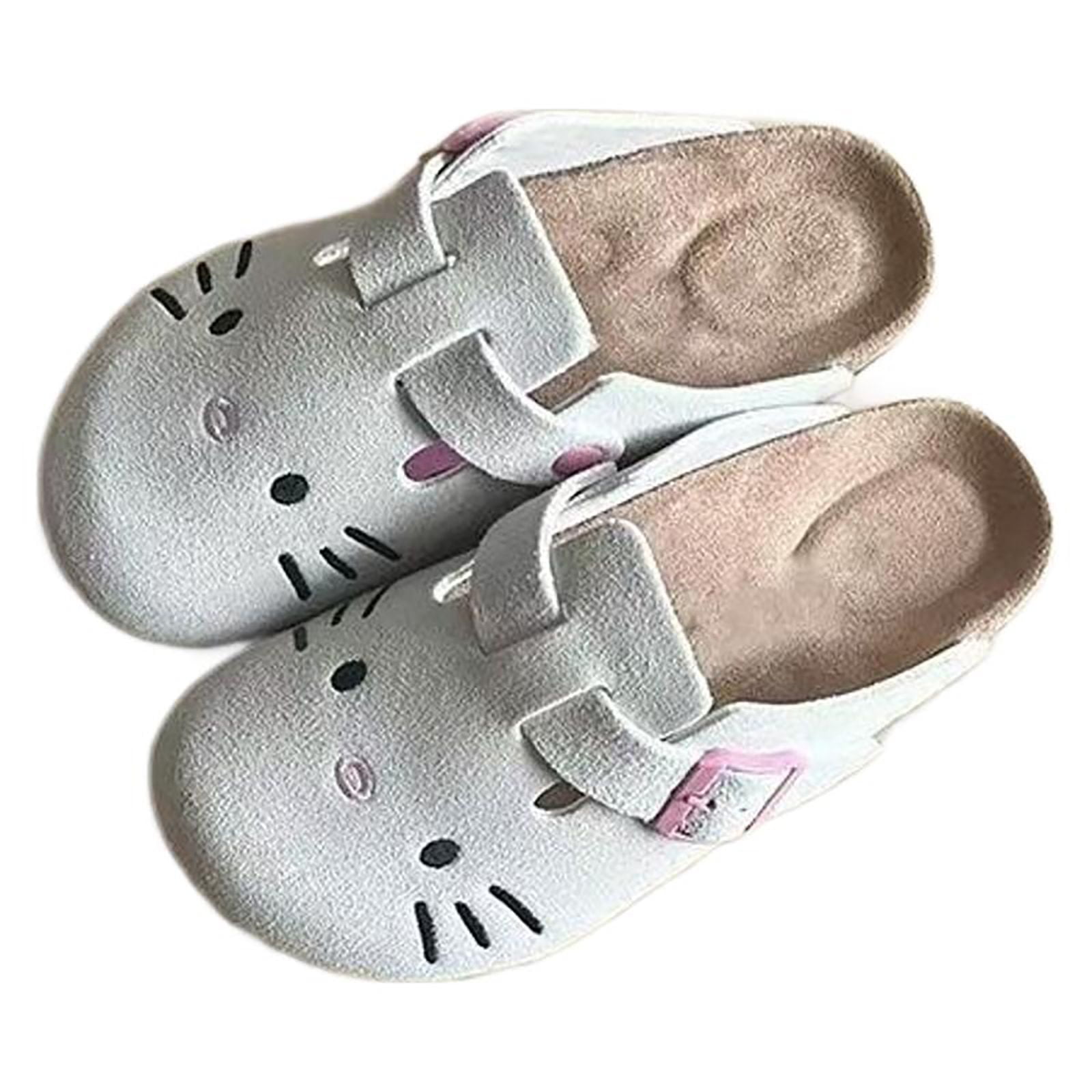 Hello Kitty Slippers Suede Clogs Cute House shoes for Women Girls ...