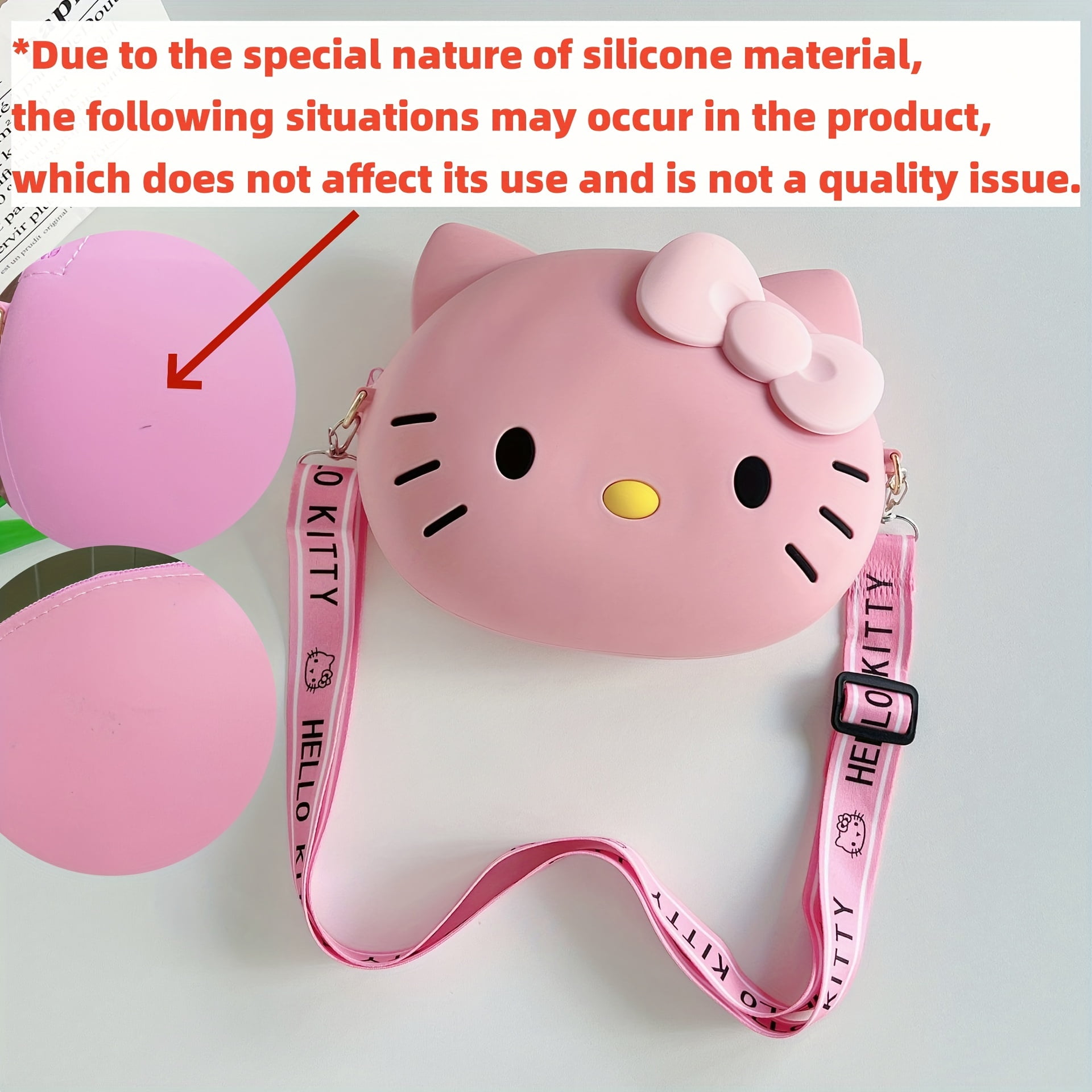 Hello Kitty Small Bag Adorable 3D Cartoon Cute Silicone Zipper Bag ...
