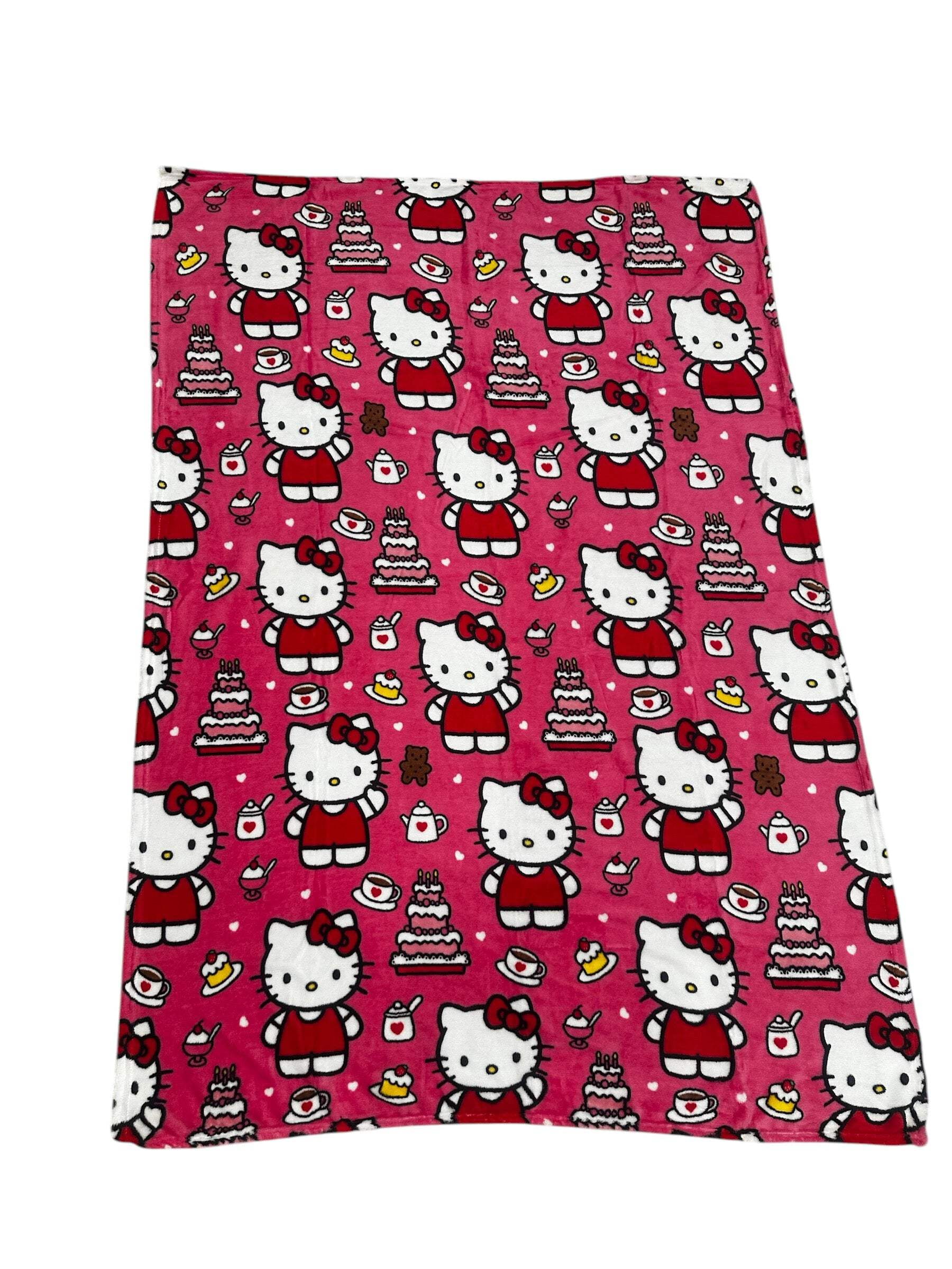 Hello Kitty Soft Fleece Kids 50"x70" Throw Blanket "Kitty Cake ...