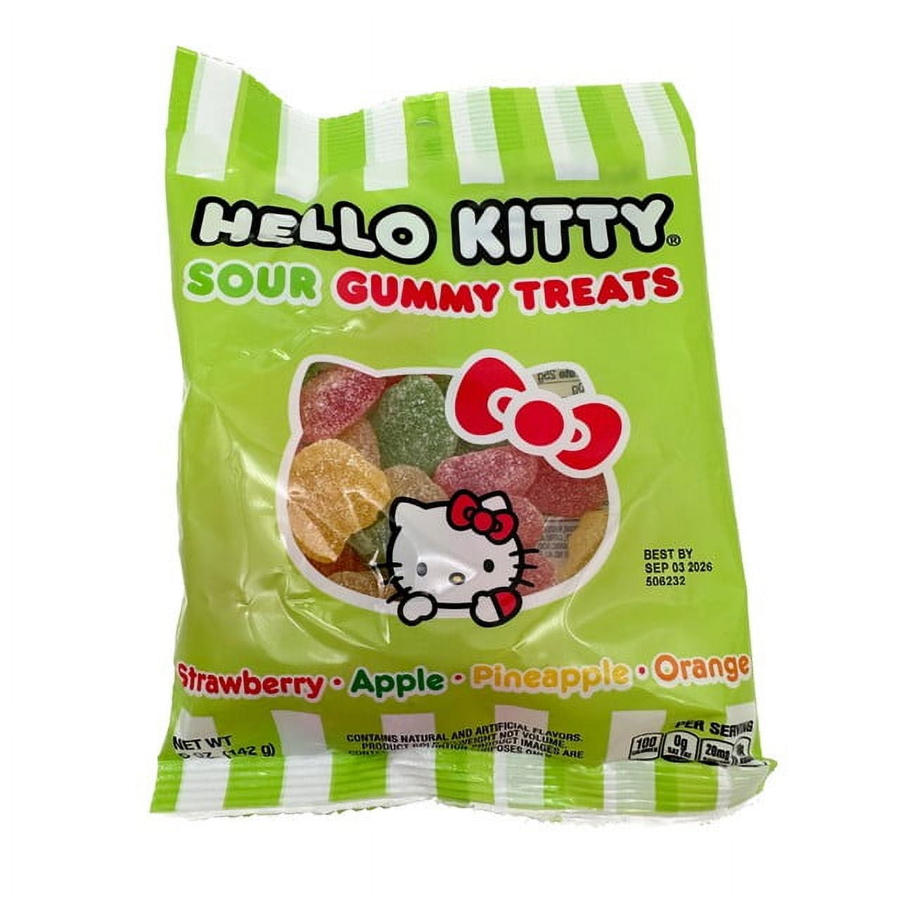 Hello Kitty Sour Gummy Treats 5 oz strawberry, apple, pineapple, and ...