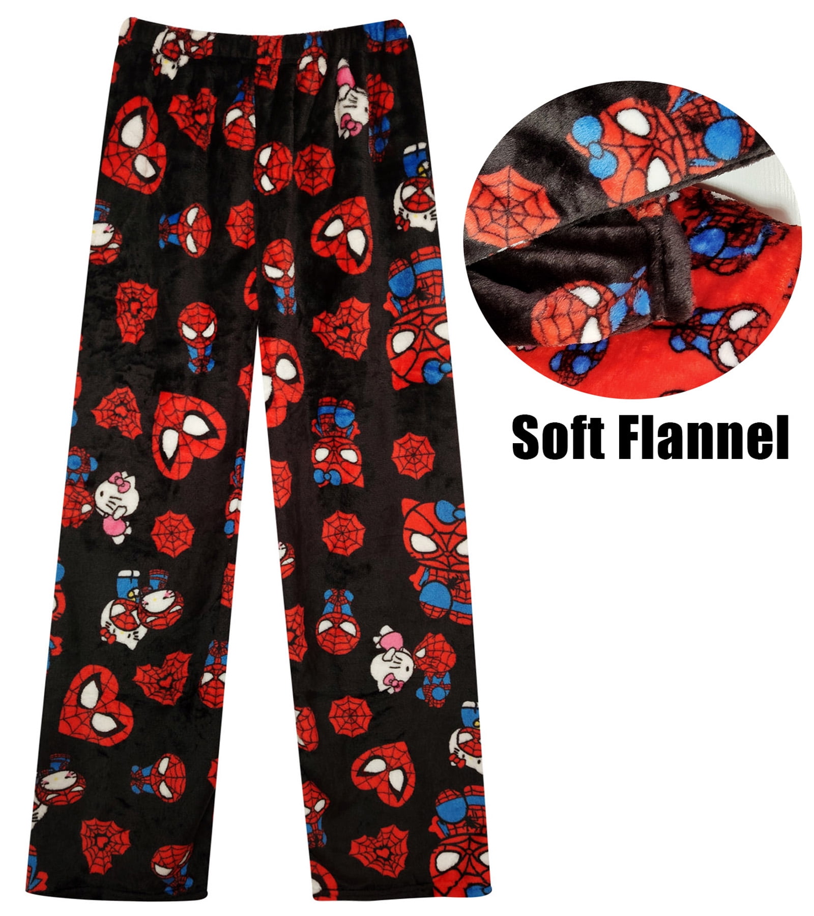 Hello Kitty Spier Pajama Pants for Women, Cartoon Plush Pj Pants,Cute ...