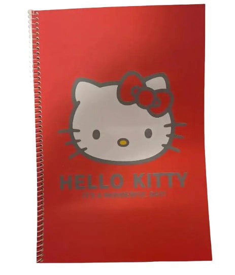 Hello Kitty Spiral Notebook Red with White Face Full Size 10" x 7 ...