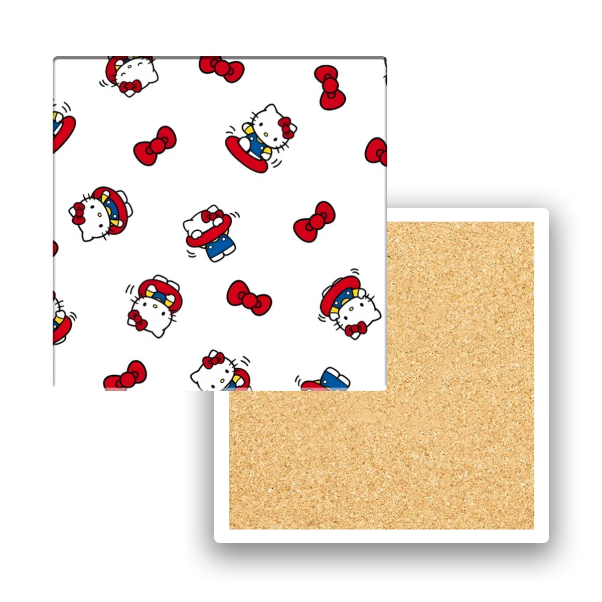 Hello Kitty Square Square Square Ceramic coasterss 2PCS - Walmart.com