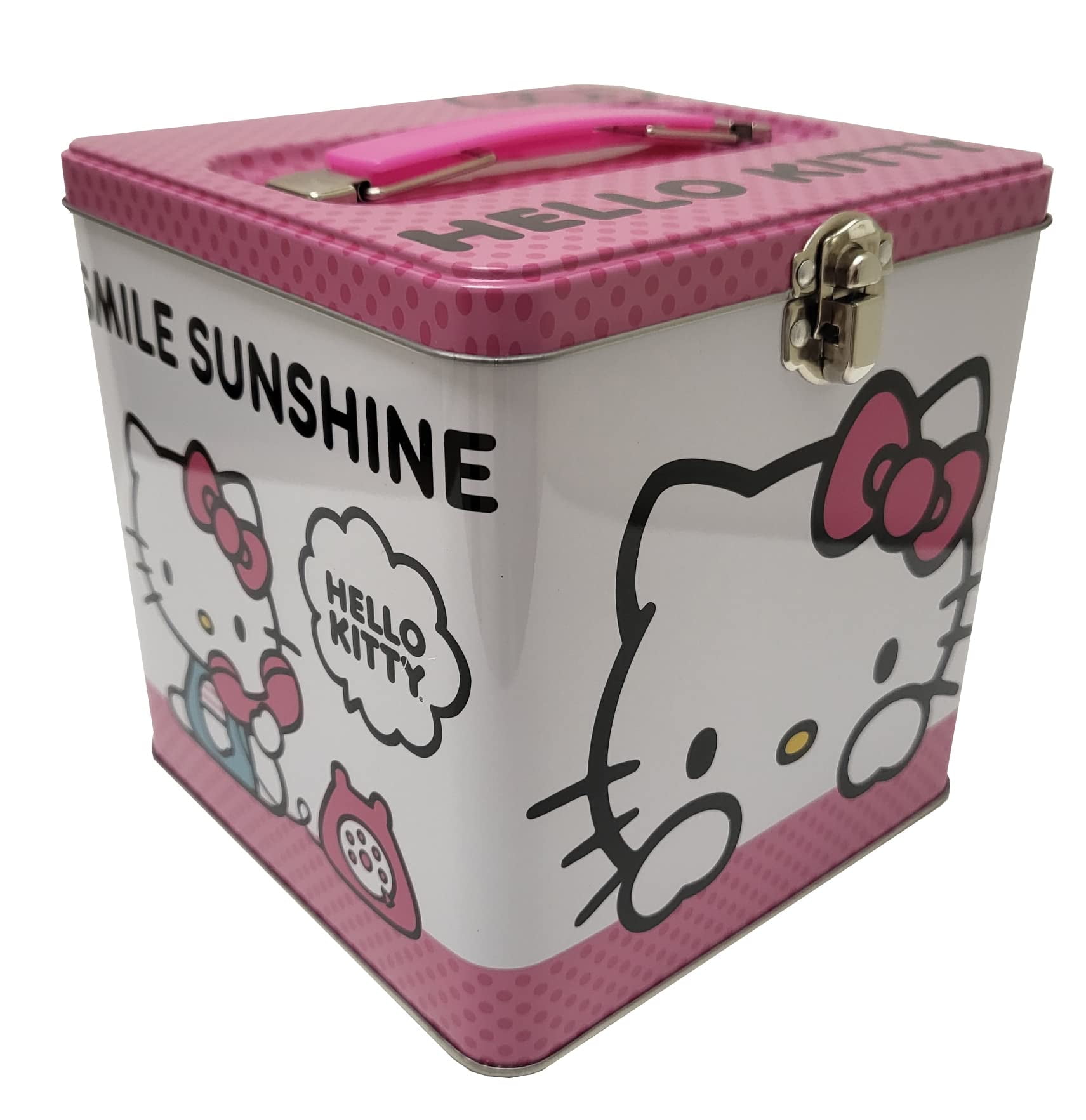 Hello Kitty Stacking Cube Tin Lunch Box - Durable Organizer Container Gift - Walmart.com