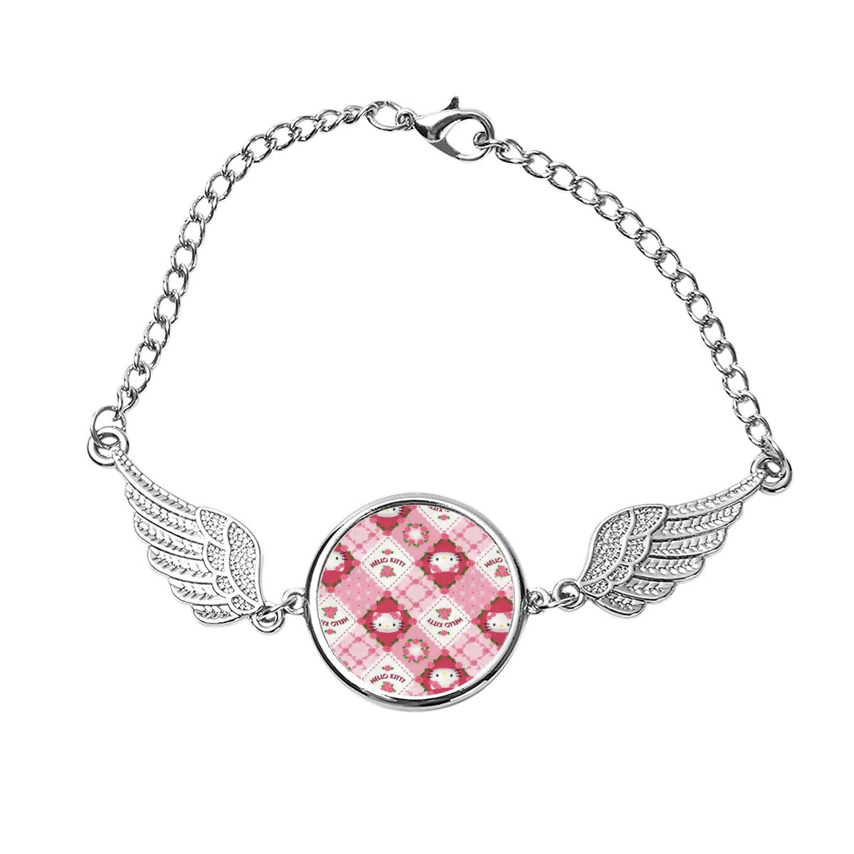 Hello Kitty Stainless Steel Vintage Angel Wing Feather Cuff Bracelet ...