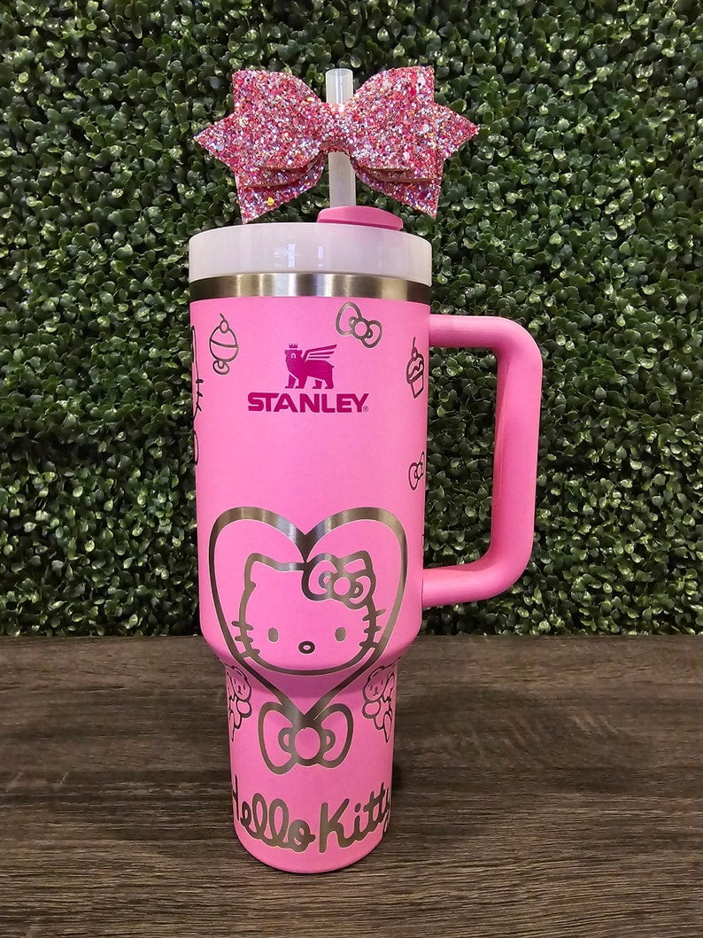 Hello Kitty Stanley Tumbler 40oz | Kitty Says Hello Peony Pink Water ...